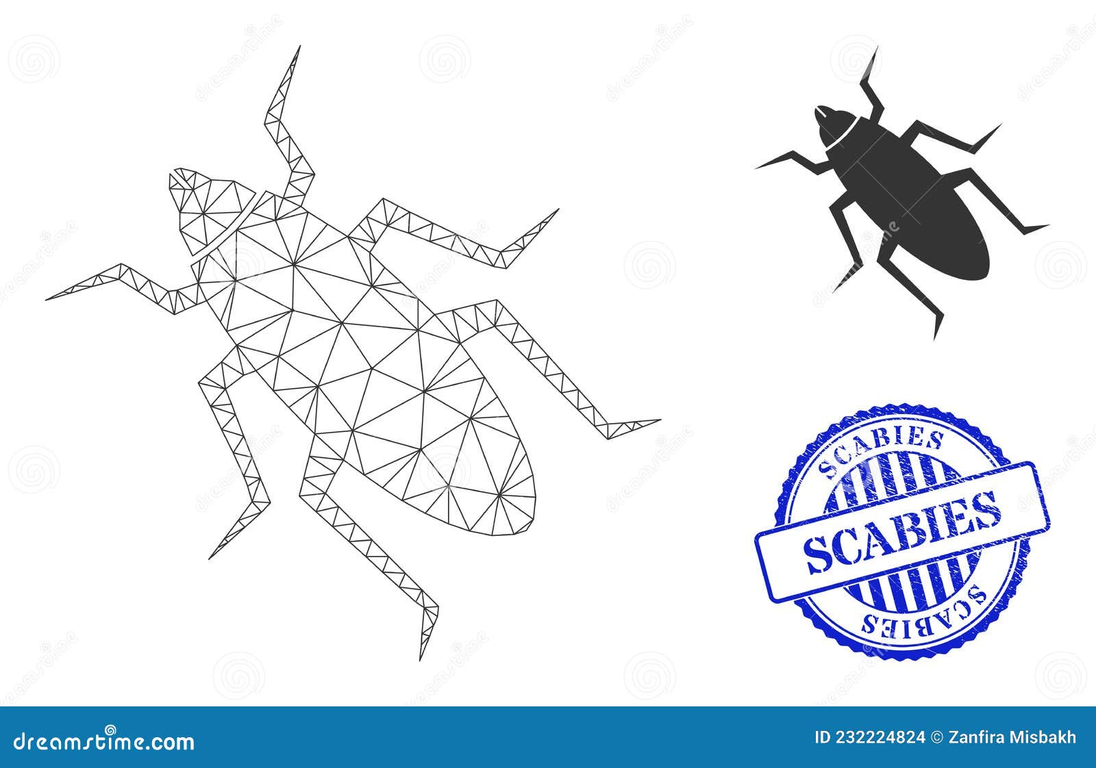 Scabies Vector. Cartoon. Isolated Art On White Background. Flat ...
