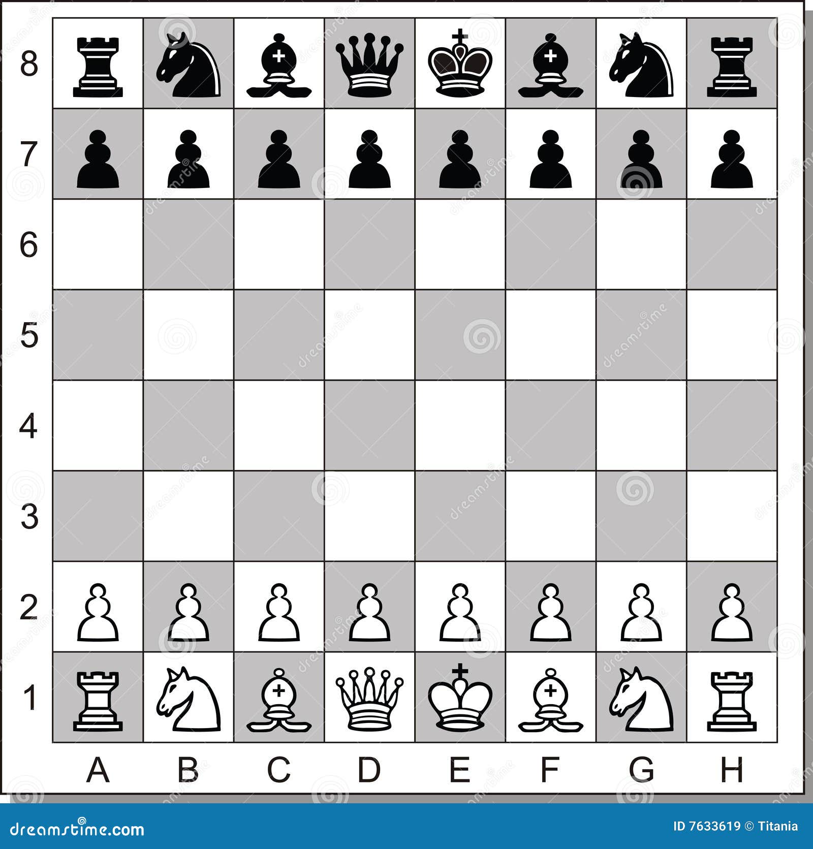 Scacchiera illustrazione vettoriale. Illustrazione di bordo - 7633619