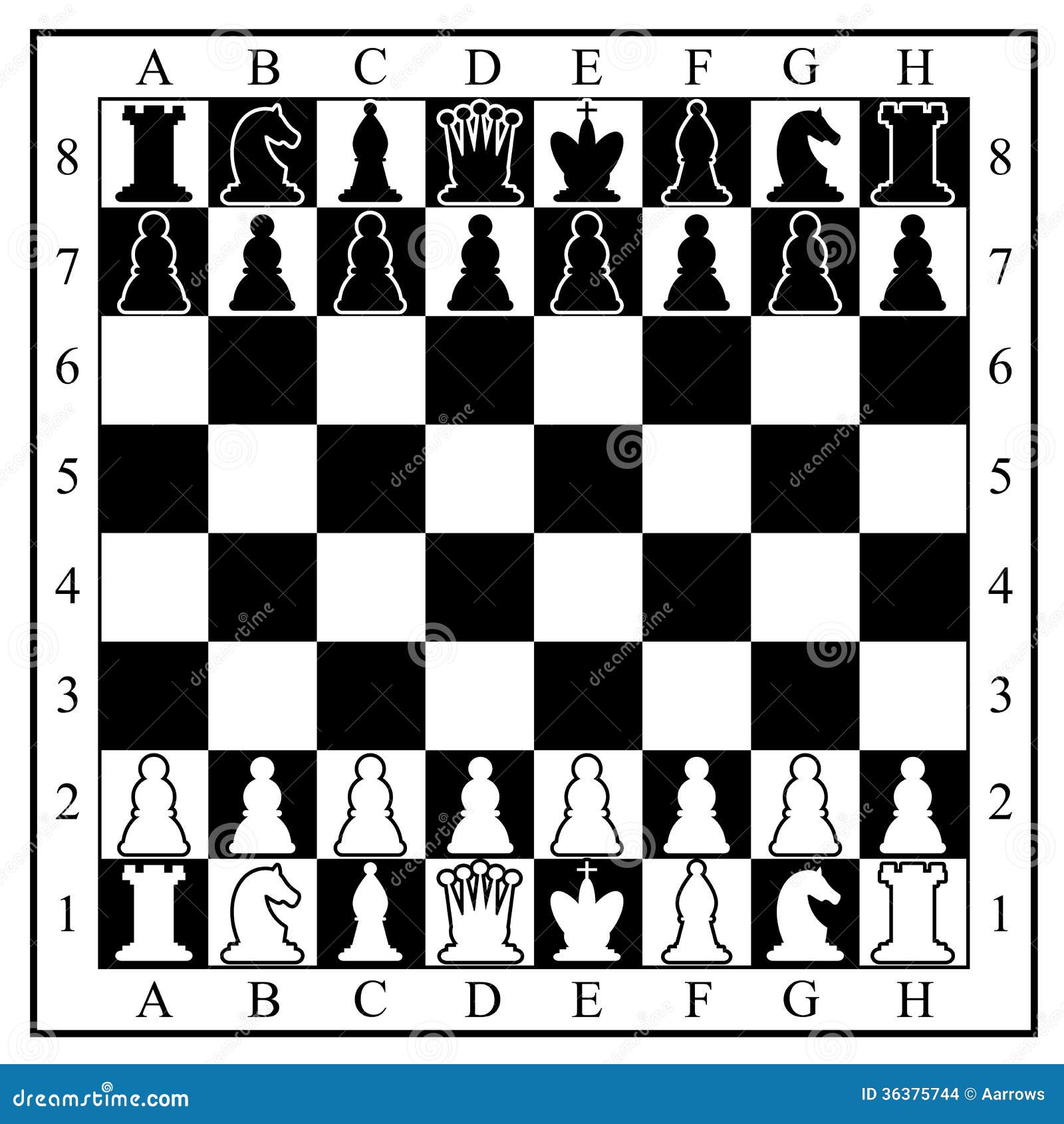 Scacchiera Con I Pezzi Degli Scacchi. Illustrazione Vettoriale ...