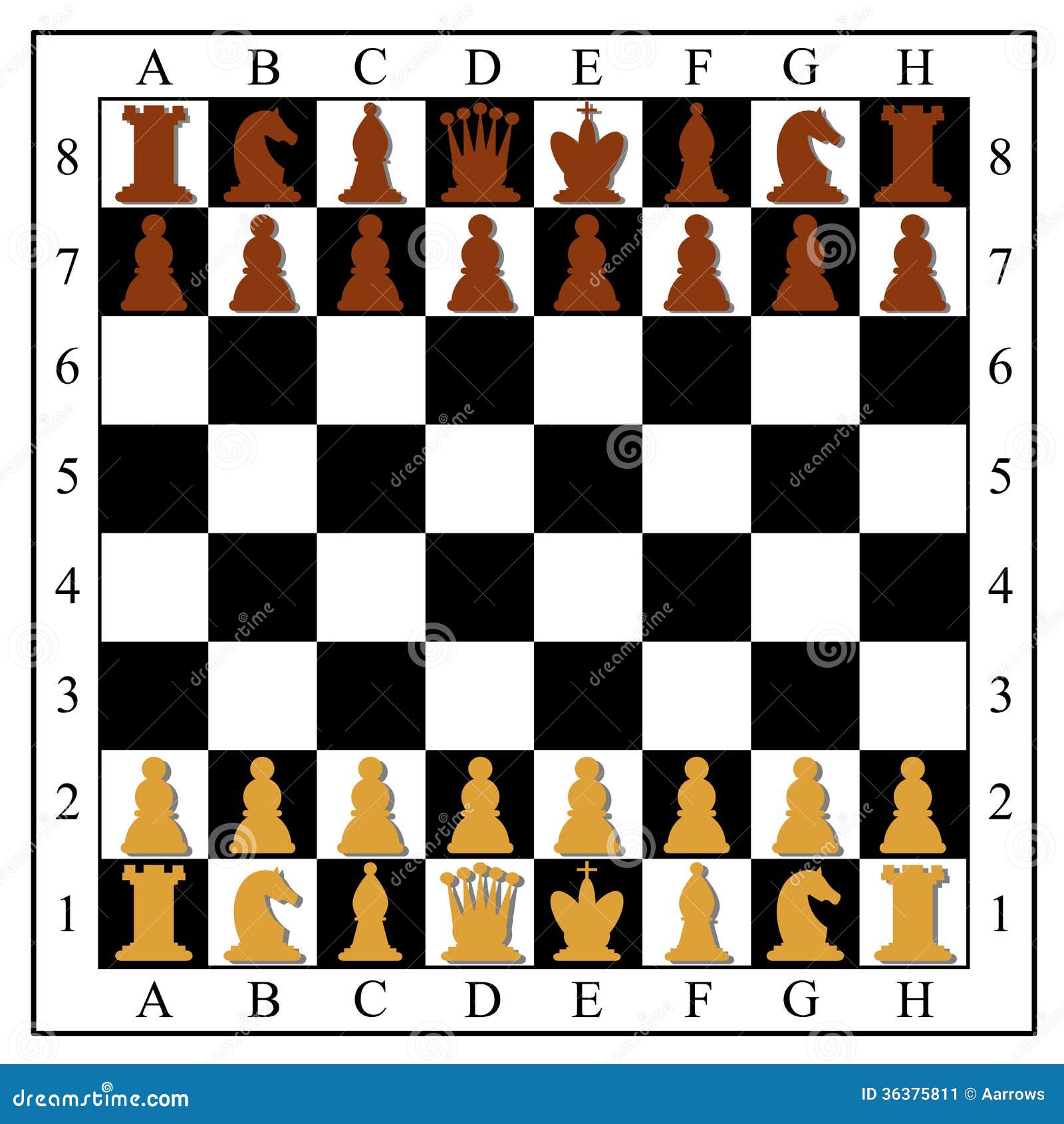 Scacchiera Con I Pezzi Degli Scacchi. Illustrazione Vettoriale ...