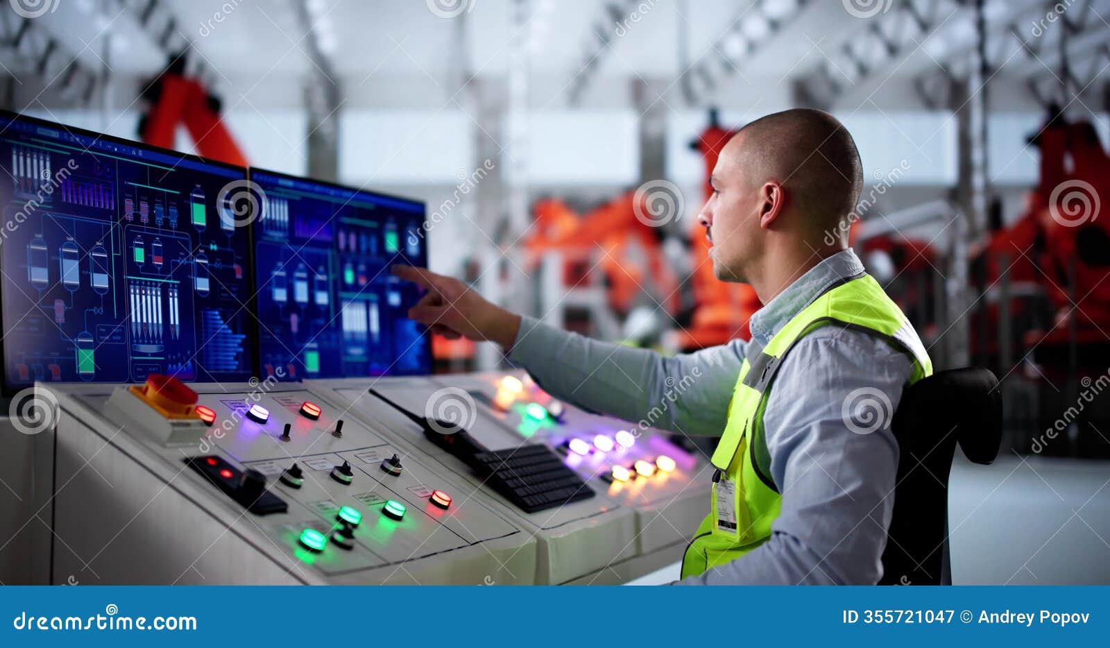 Scada Desktop Software on Computer Stock Image - Image of technician ...