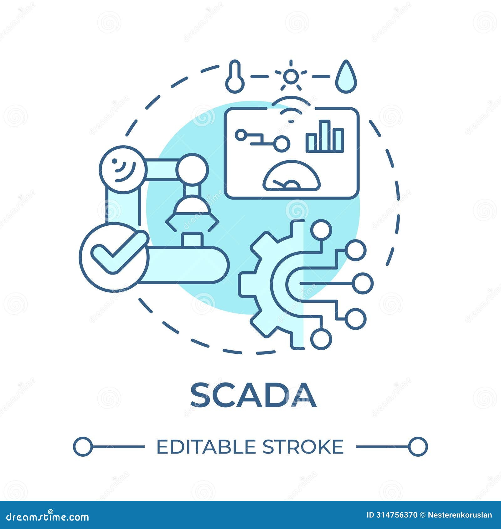 SCADA Soft Blue Concept Icon Stock Vector - Illustration of symbol ...