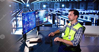 Scada System at Data Center with AI Servers Stock Image - Image of ...