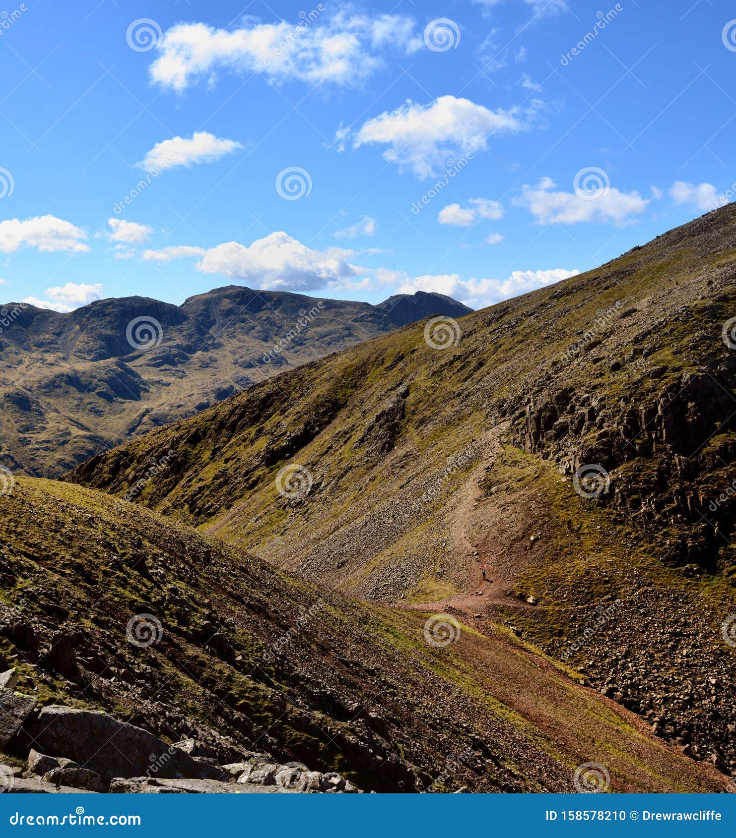 The Steep Track Up the Slope of Great Gable Stock Photo - Image of ...