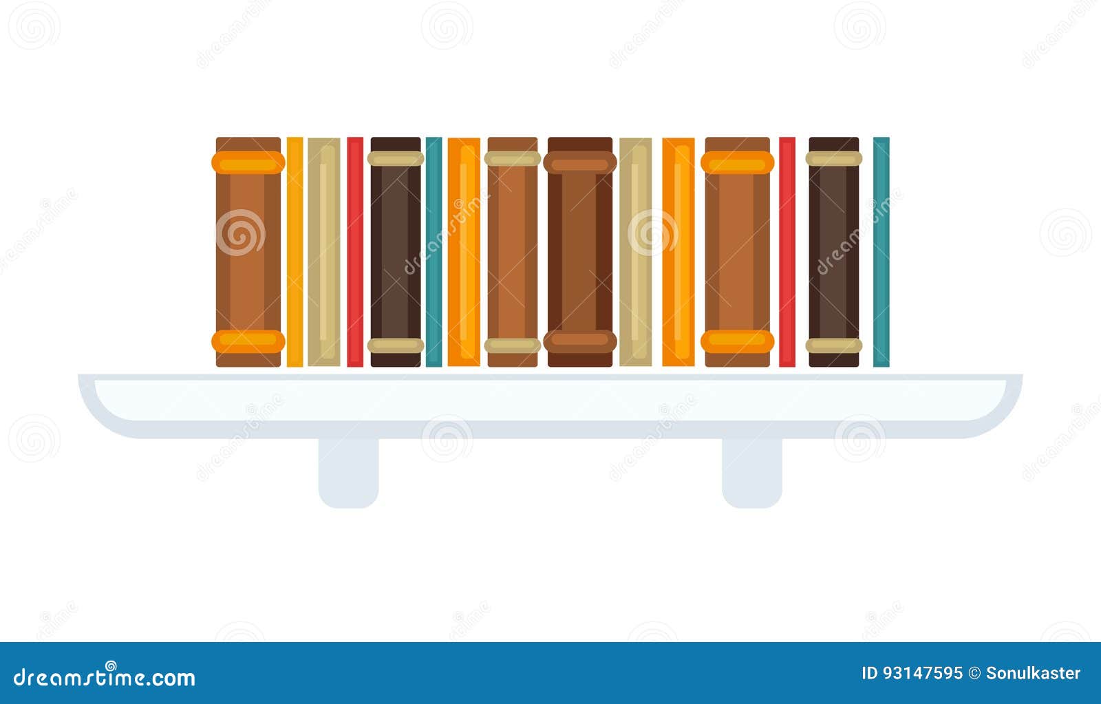 Scaffale con i libri illustrazione vettoriale. Illustrazione di ...