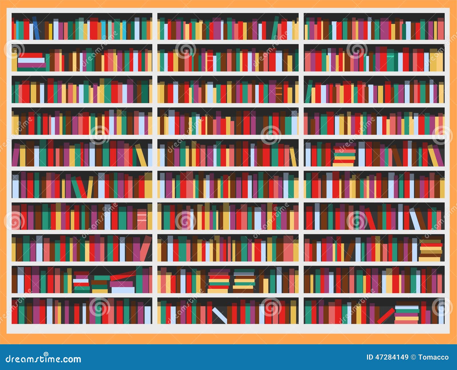 Scaffale Delle Biblioteche in Pieno Dei Libri Illustrazione di Stock ...