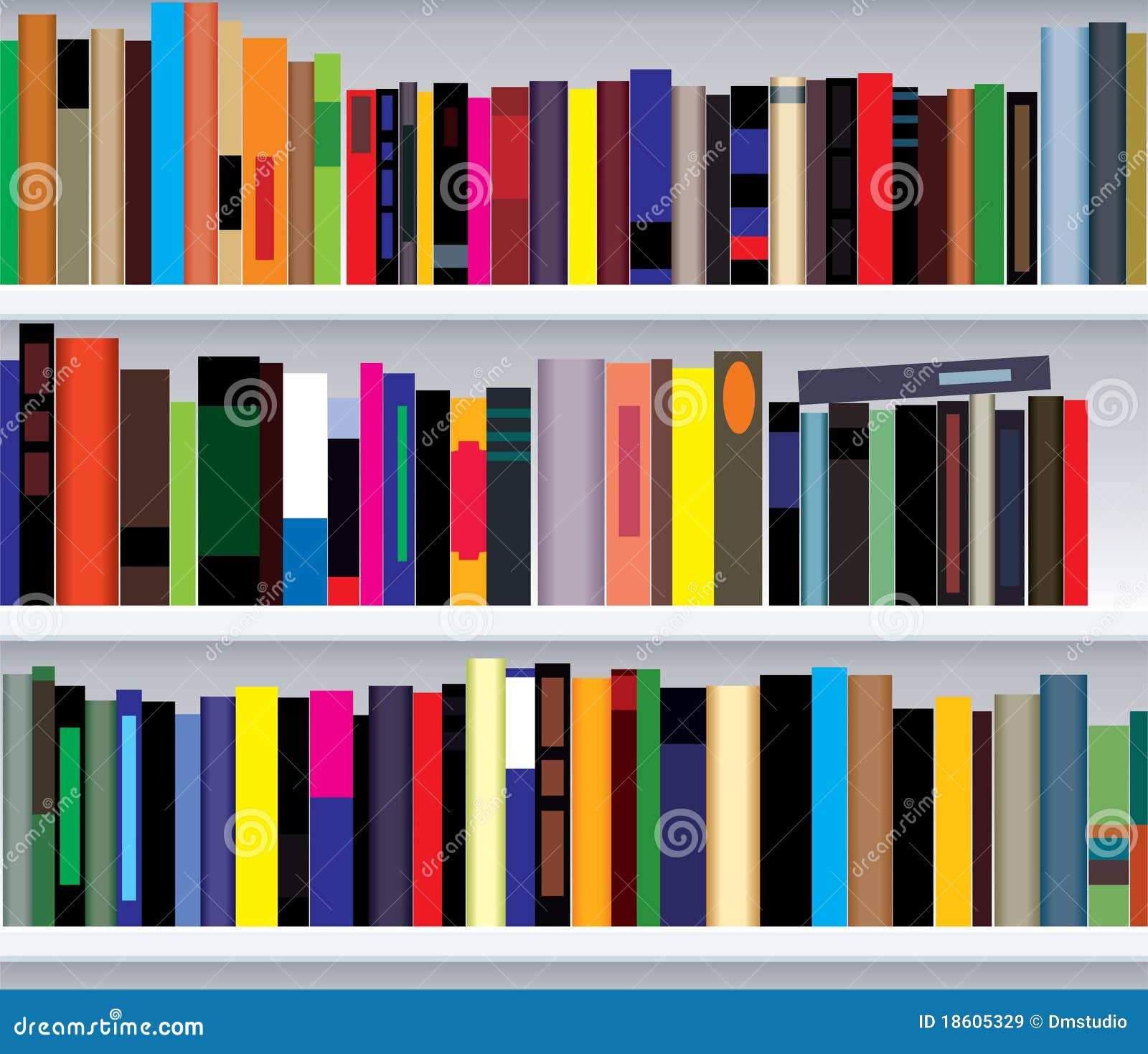 Scaffale Per Libri Con I Libri Illustrazione Vettoriale - Illustrazione ...