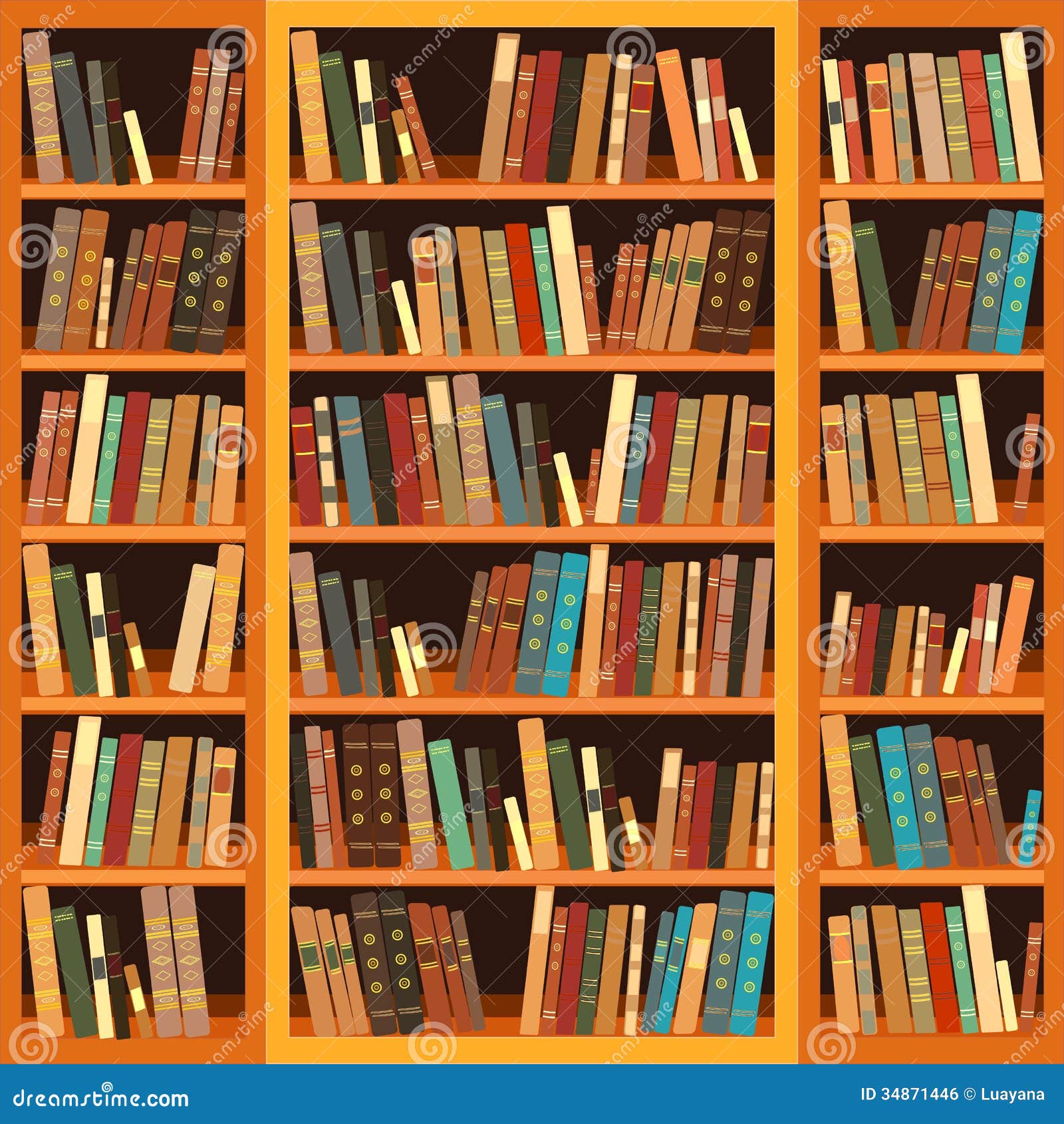 Scaffale in Pieno Dei Libri Illustrazione Vettoriale - Illustrazione di ...