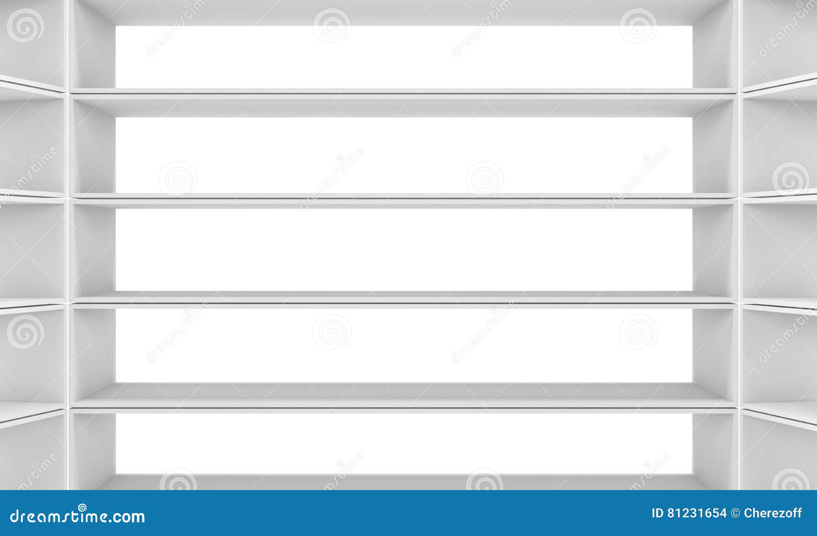Scaffali Vuoti, Biblioteca in Bianco Dello Scaffale Illustrazione di ...