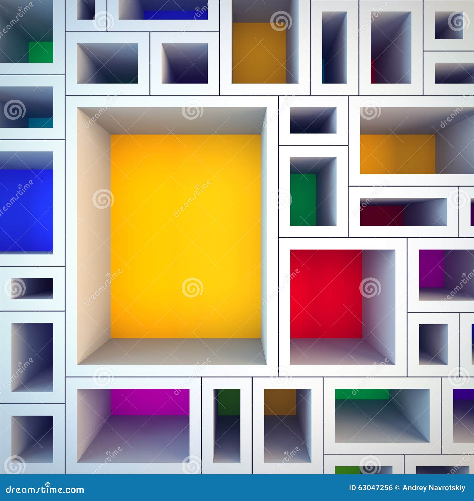 Scaffali vuoti colorati illustrazione di stock. Illustrazione di radura ...