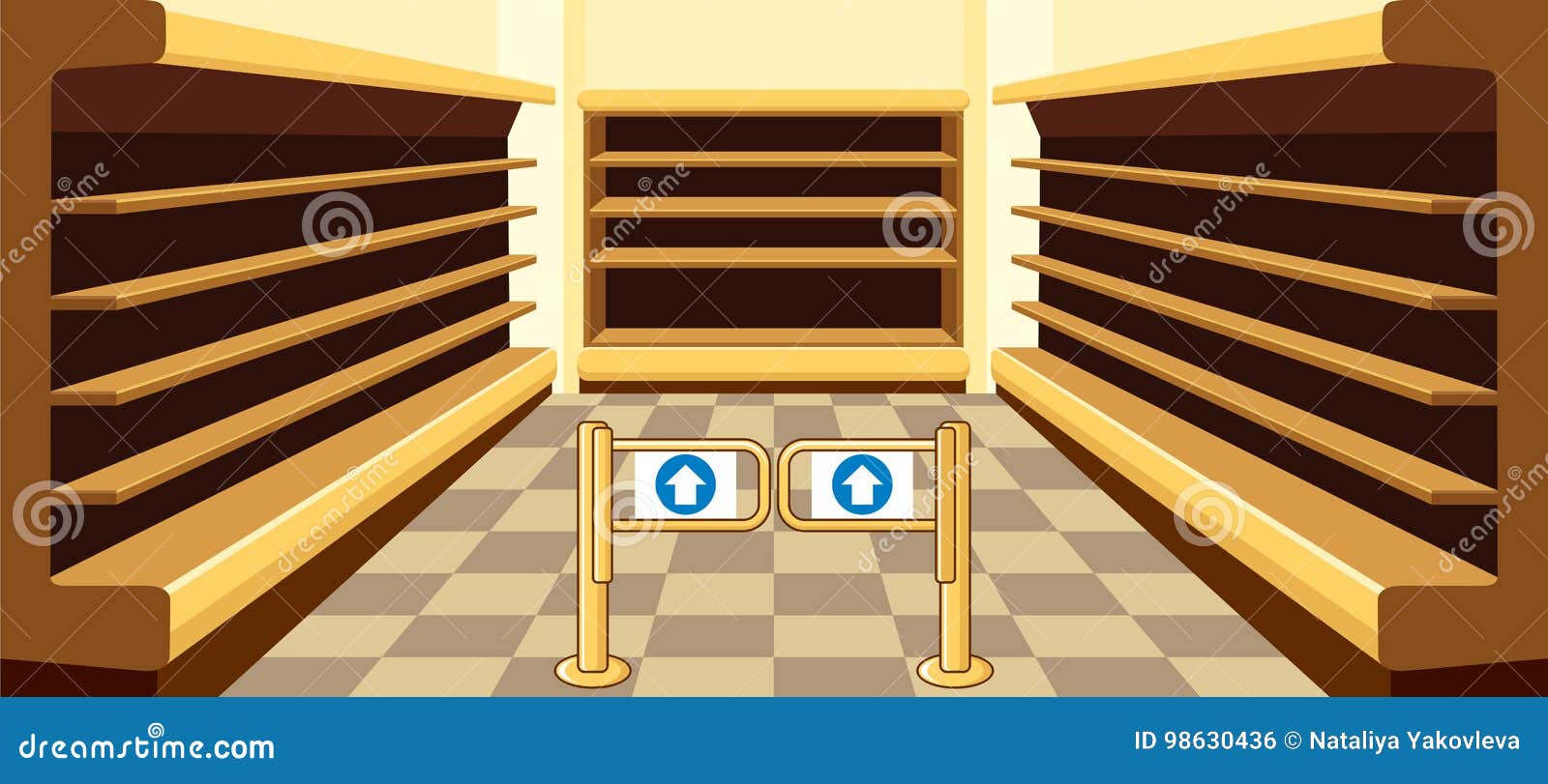 Scaffali Vuoti Di Un Supermercato Illustrazione Vettoriale ...