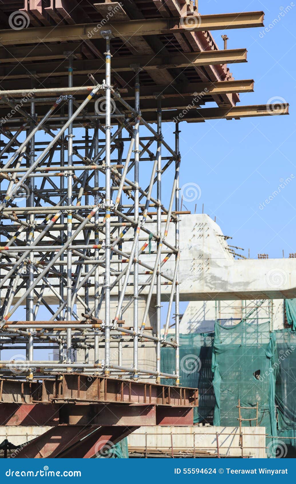 Scaffold with Building Construction Site Stock Photo - Image of city ...