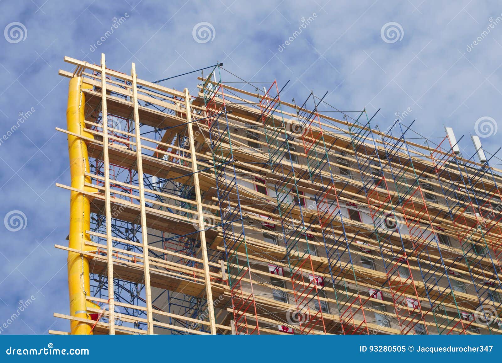 Scaffold Building Renovation Construction Site Skyscraper Ladders Stock ...