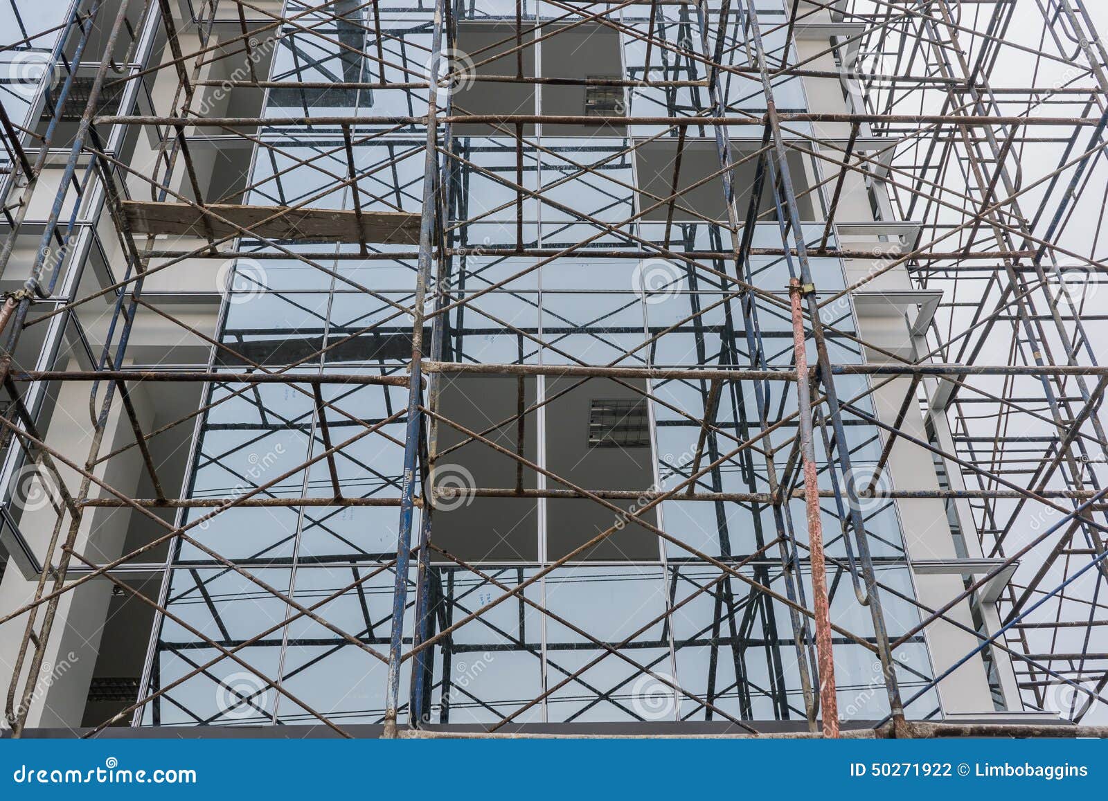 Scaffold on a Building Wall Stock Photo - Image of build, industry ...