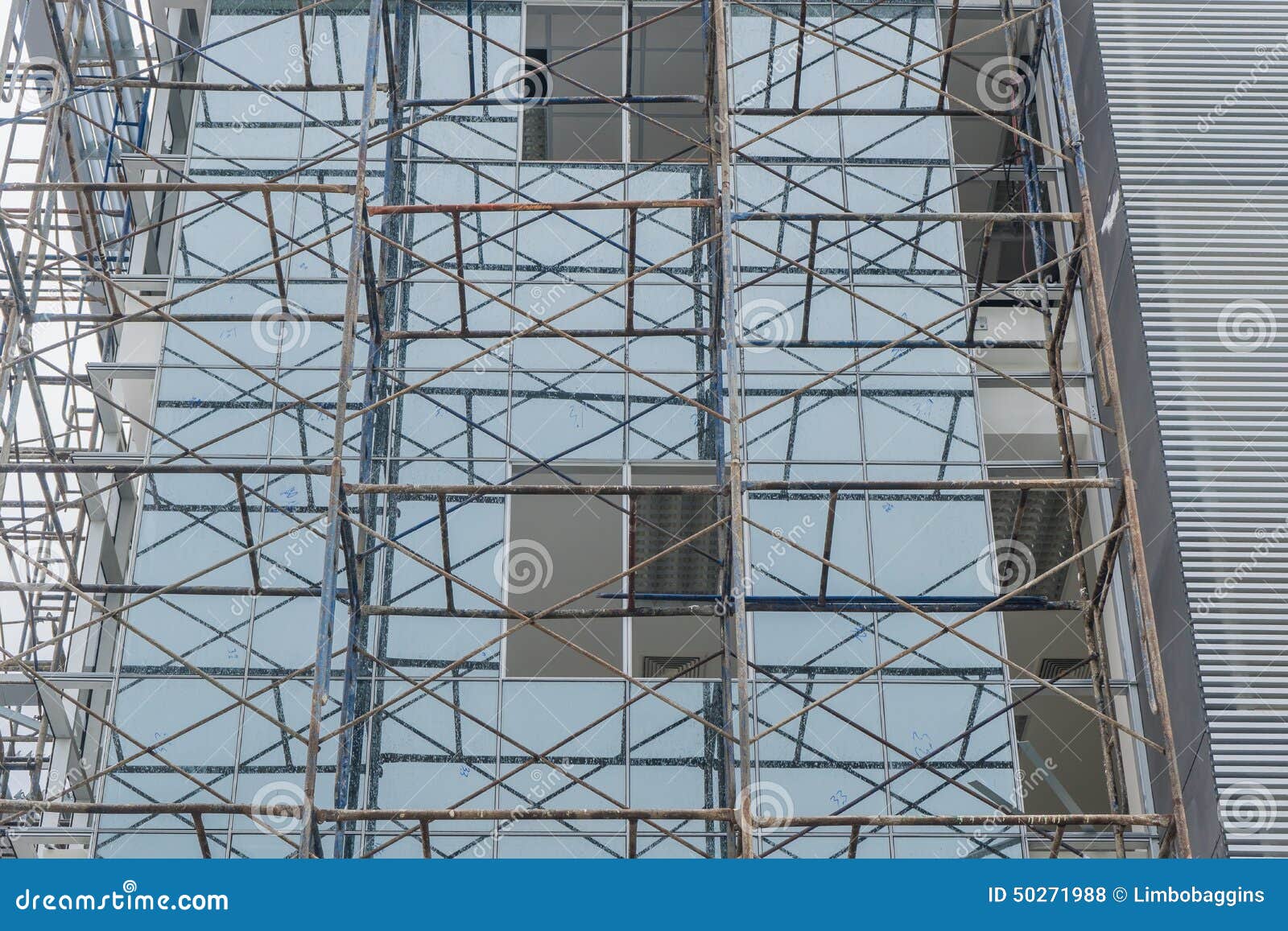 Scaffold on a Building Wall Stock Photo - Image of support, wall: 50271988