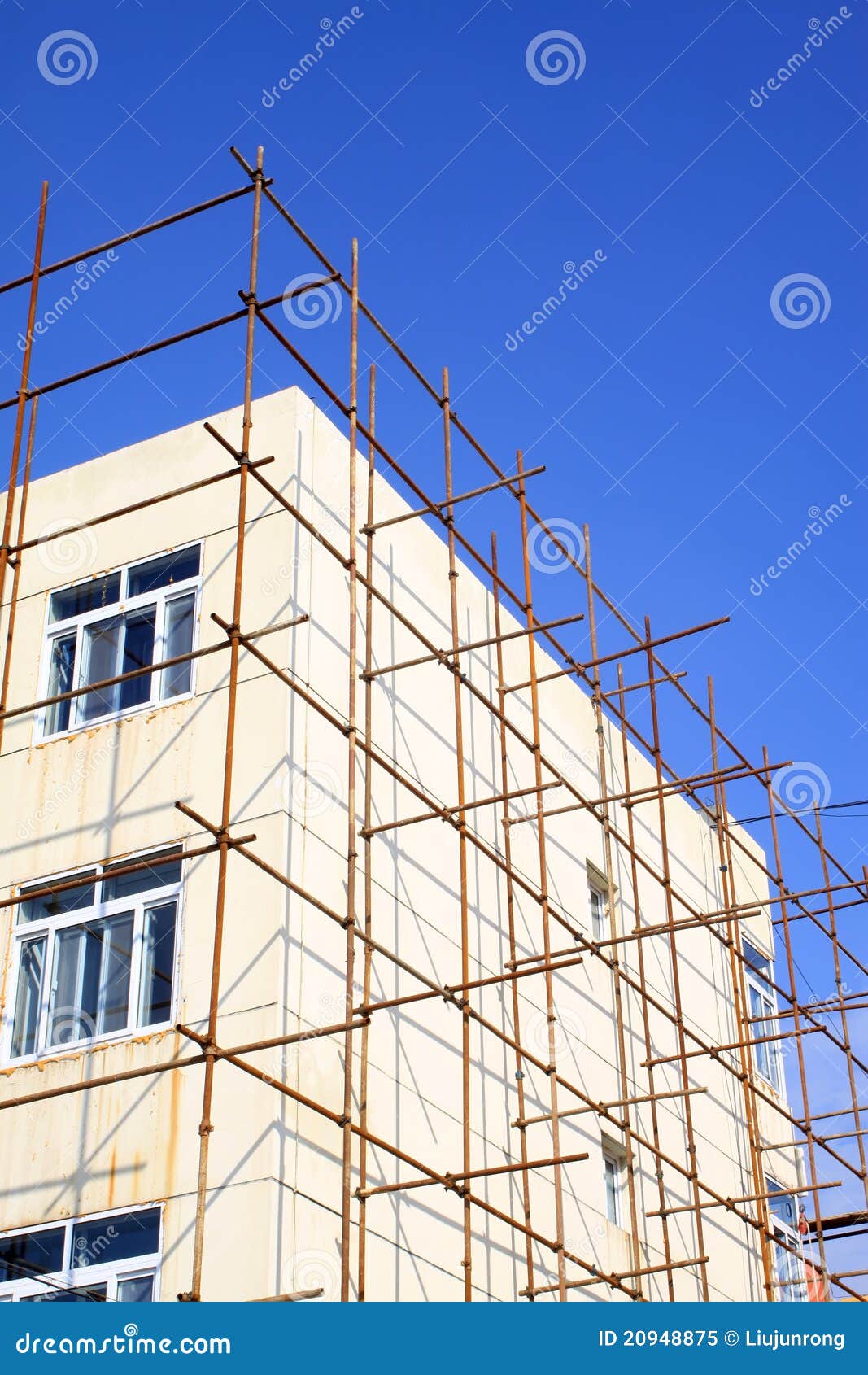 Scaffold in Construction Site Stock Image - Image of scaffolding, asia ...