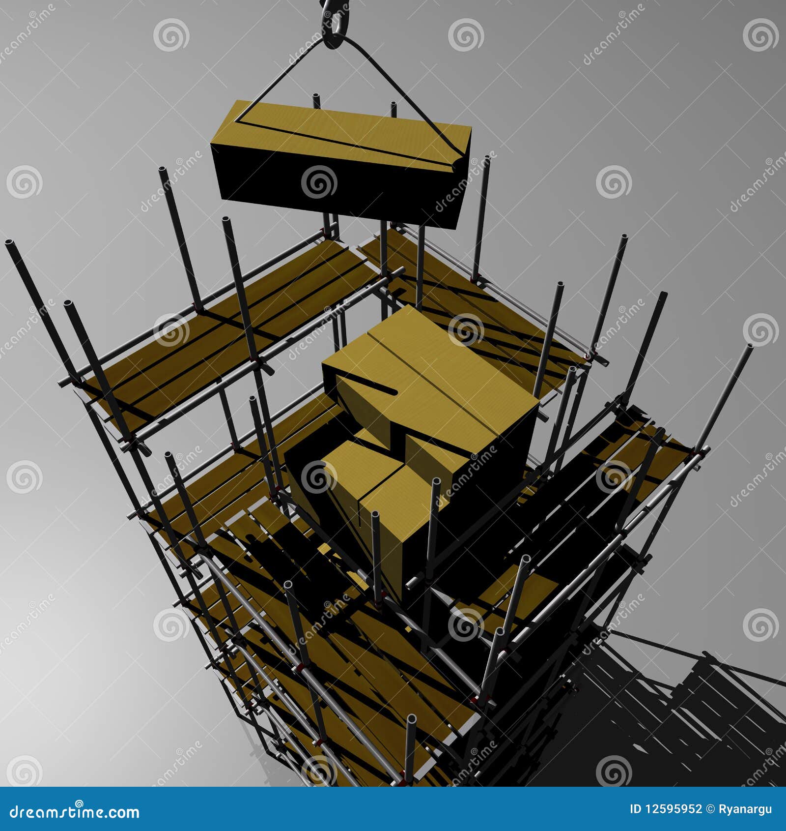 Scaffold and Crane stock illustration. Illustration of repairing - 12595952