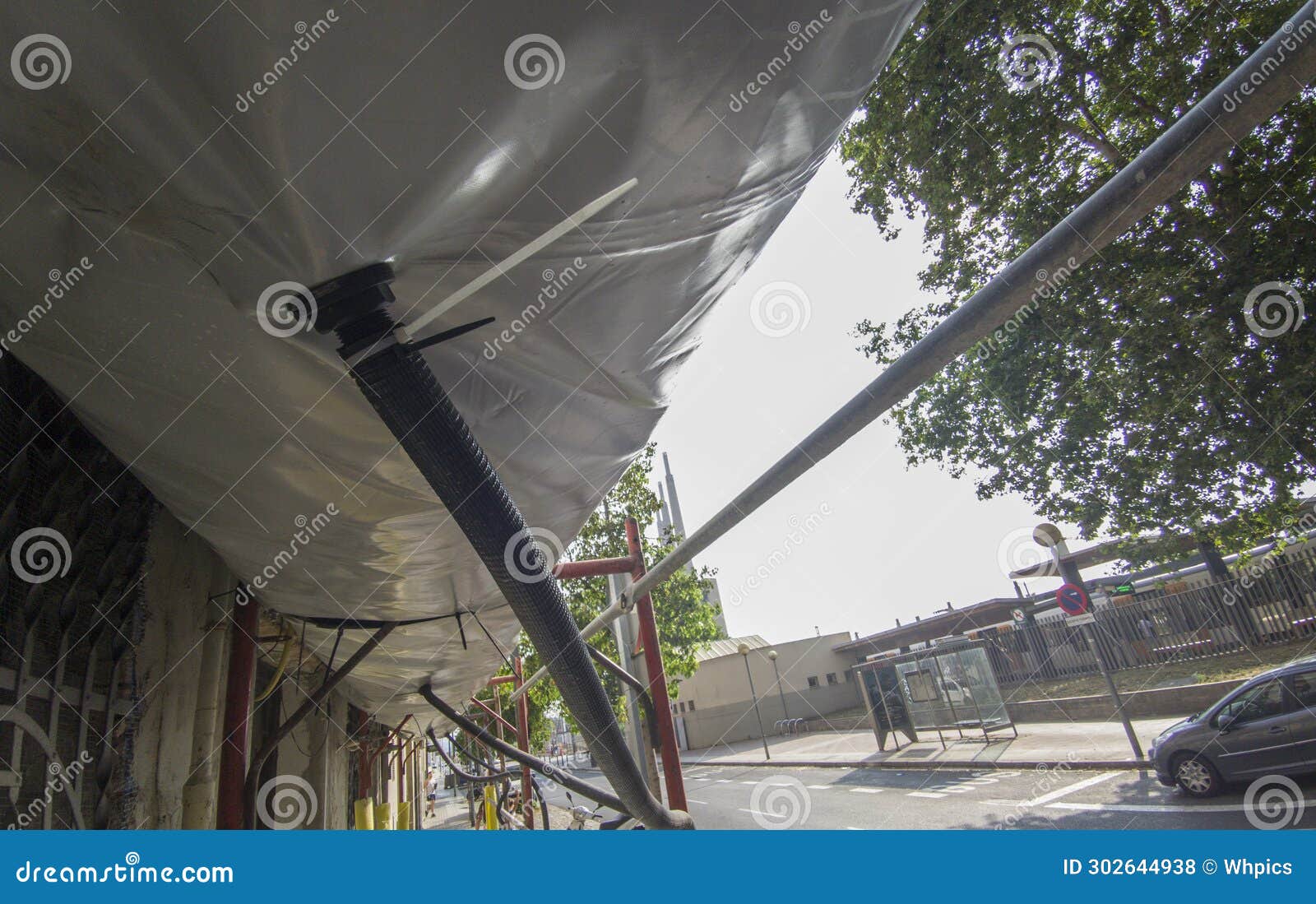 Scaffold Equipped with Pedestrian Protection Devices Stock Photo ...