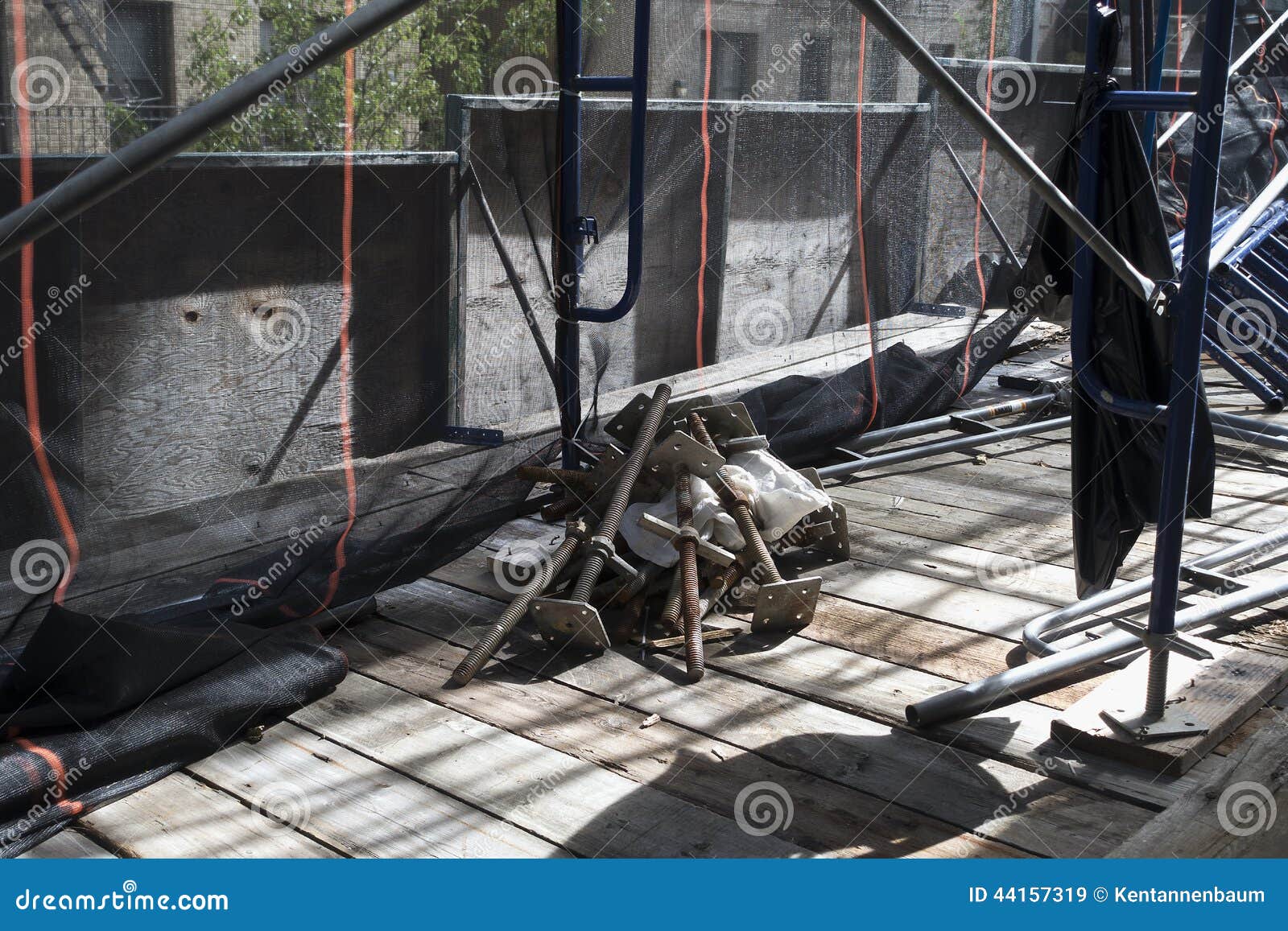 Scaffold from Inside Building_2 Stock Image - Image of industry, rusty ...