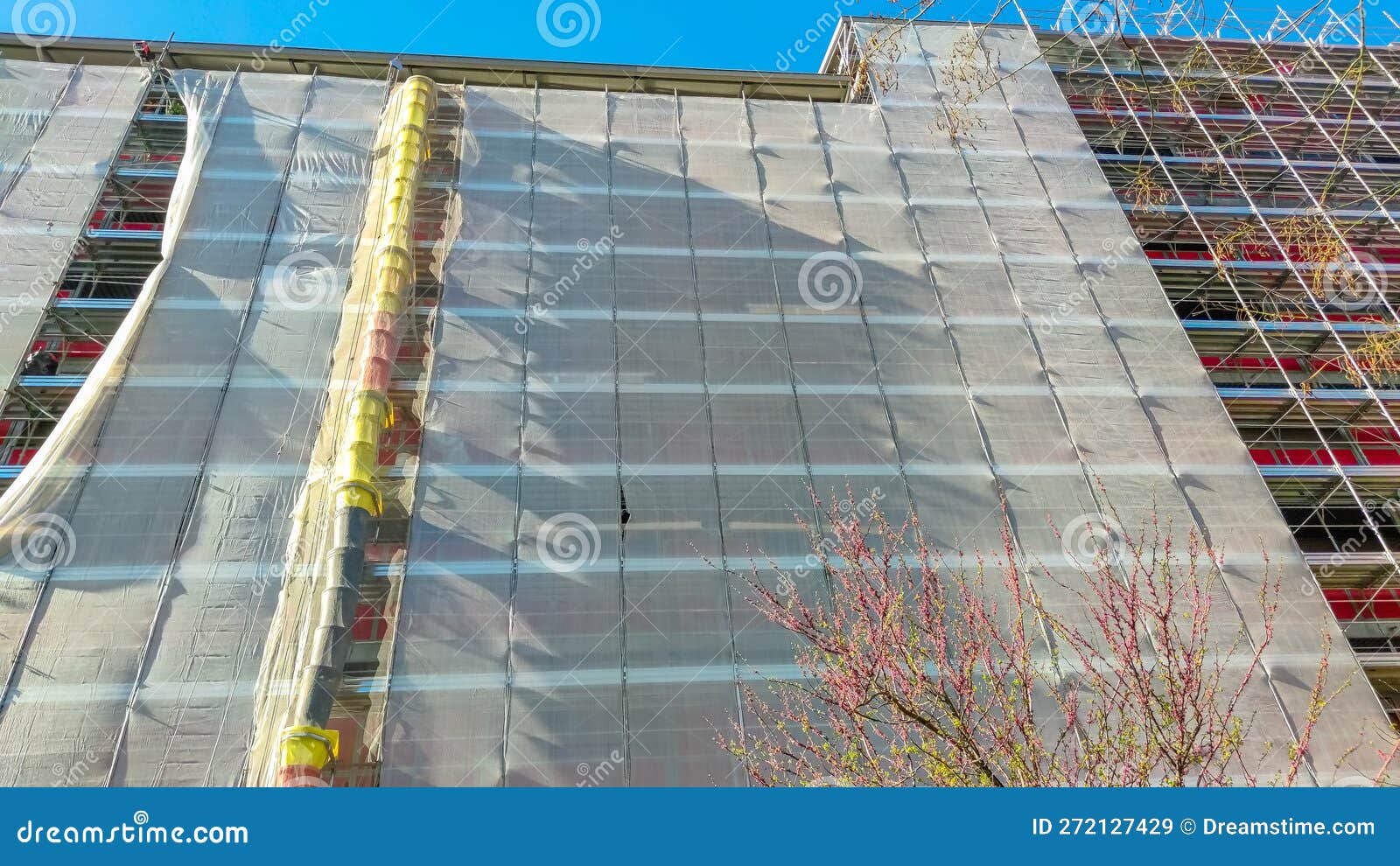 Scaffold Installation during House Renovation Stock Image - Image of ...