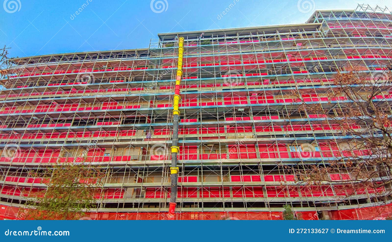Scaffold Installation during House Renovation Stock Image - Image of ...