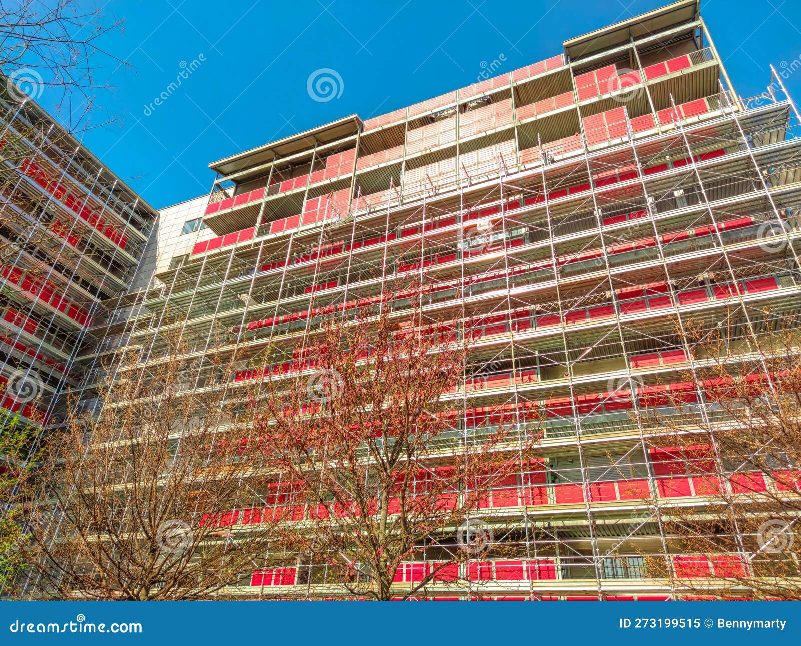 Scaffold Installation during House Renovation Stock Image - Image of ...
