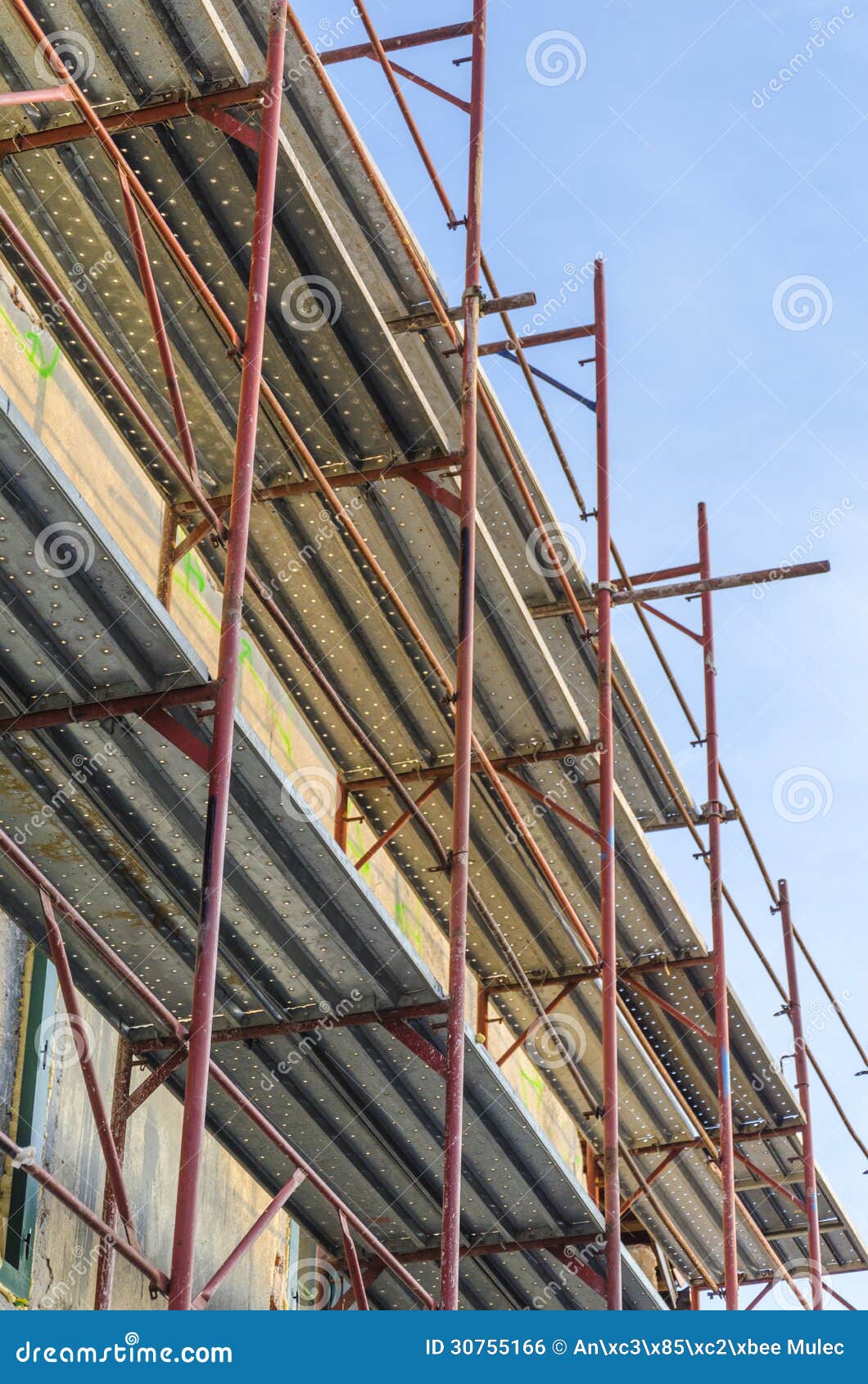 Scaffold on old house stock photo. Image of monuments - 30755166