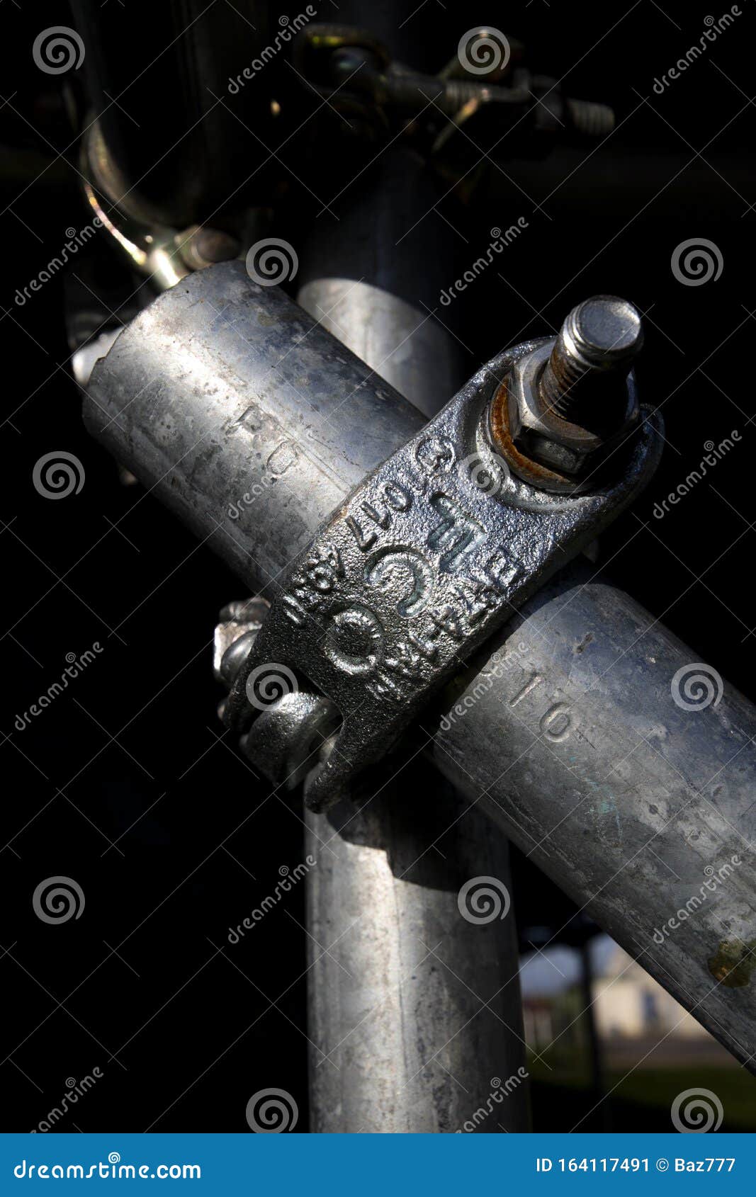 Scaffold pole connection stock image. Image of industrial - 164117491