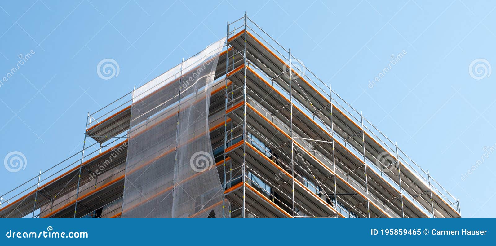 A Scaffold with Safety Net at a Construction Site Stock Image - Image ...
