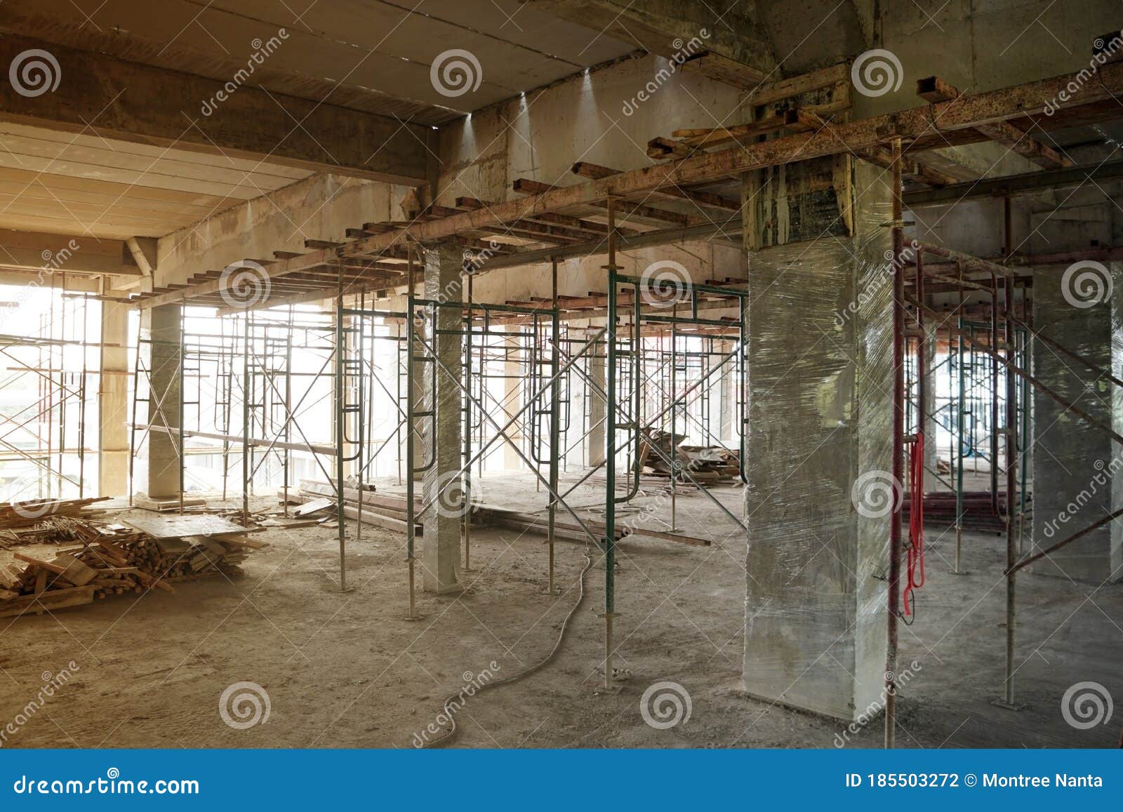 Scaffold for Supporting the Floor on the Construction Site. Stock Photo ...