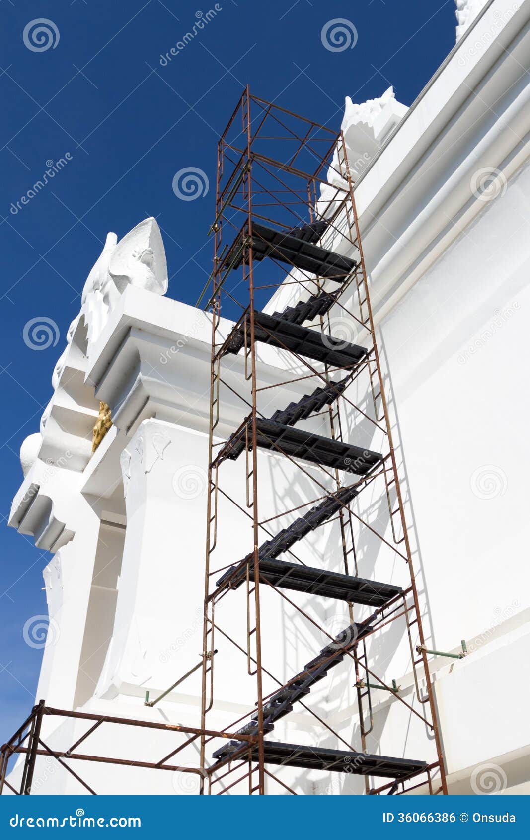 Scaffold on wall stock photo. Image of build, wall, base - 36066386