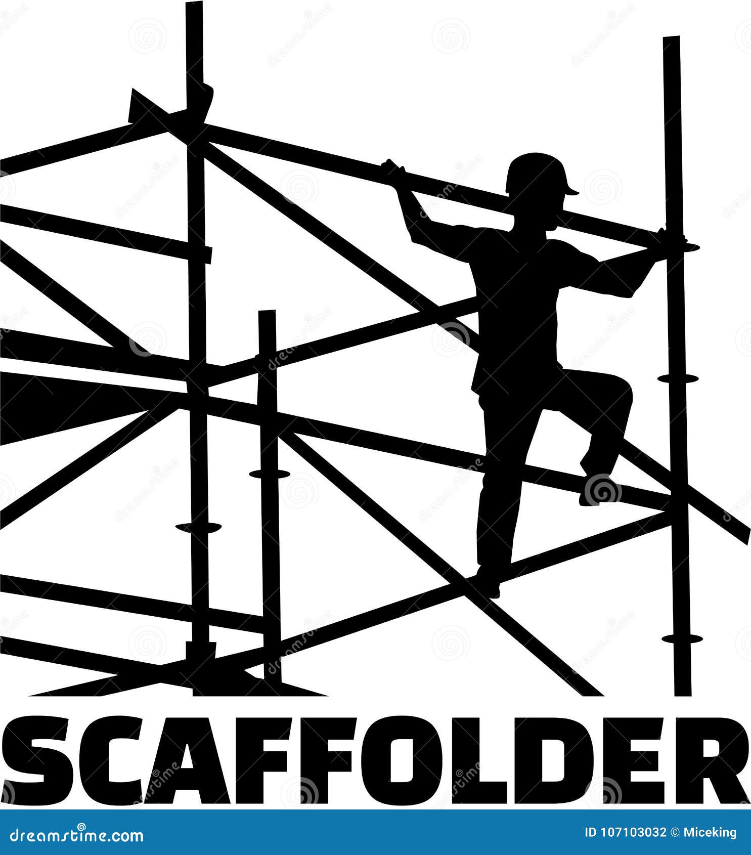 Scaffolder on the Frame with Job Title Stock Vector - Illustration of ...