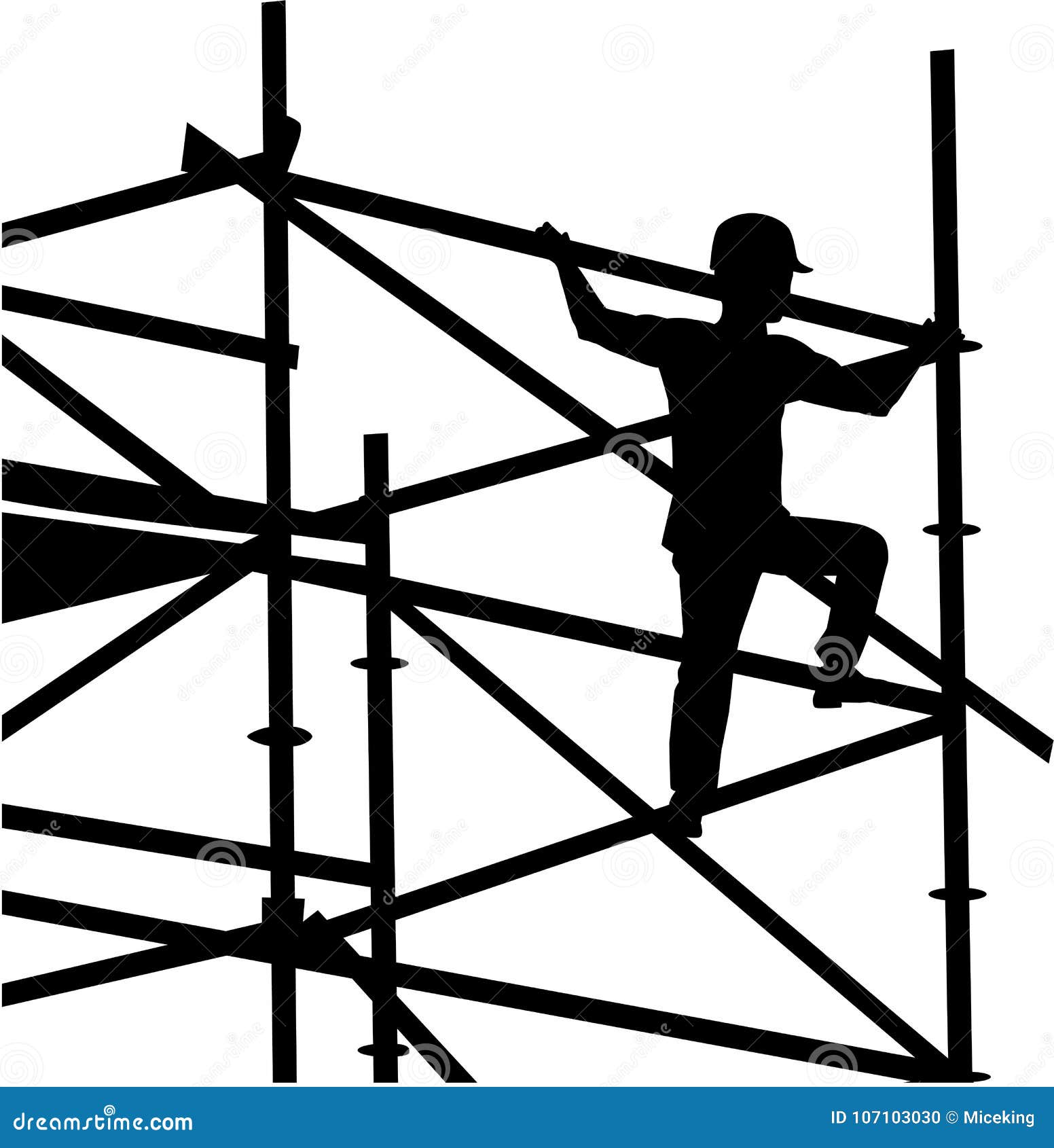Scaffolder on the Frame Silhouette Stock Vector - Illustration of ...