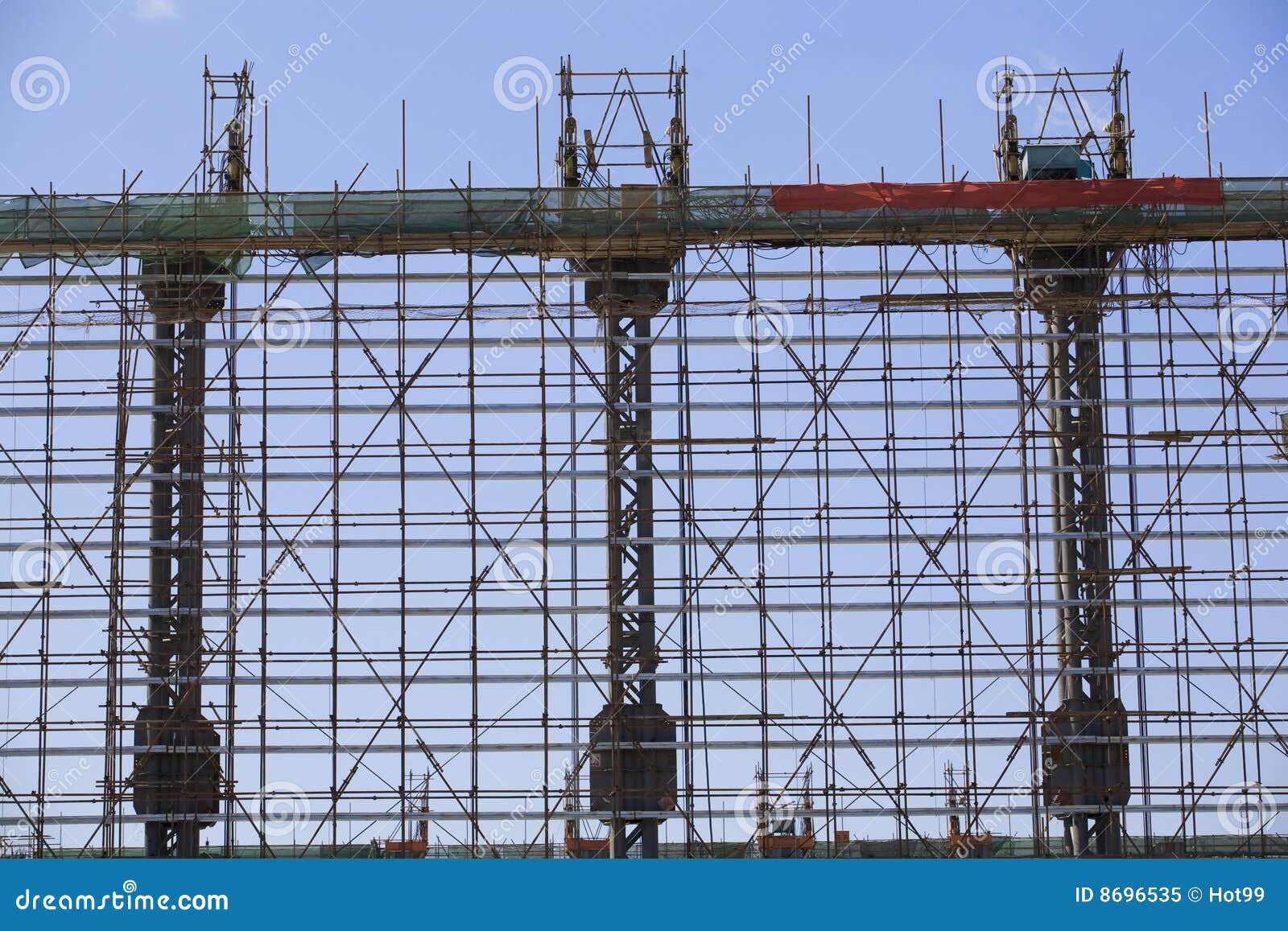 Scaffolding stock image. Image of blue, contractor, fence - 8696535