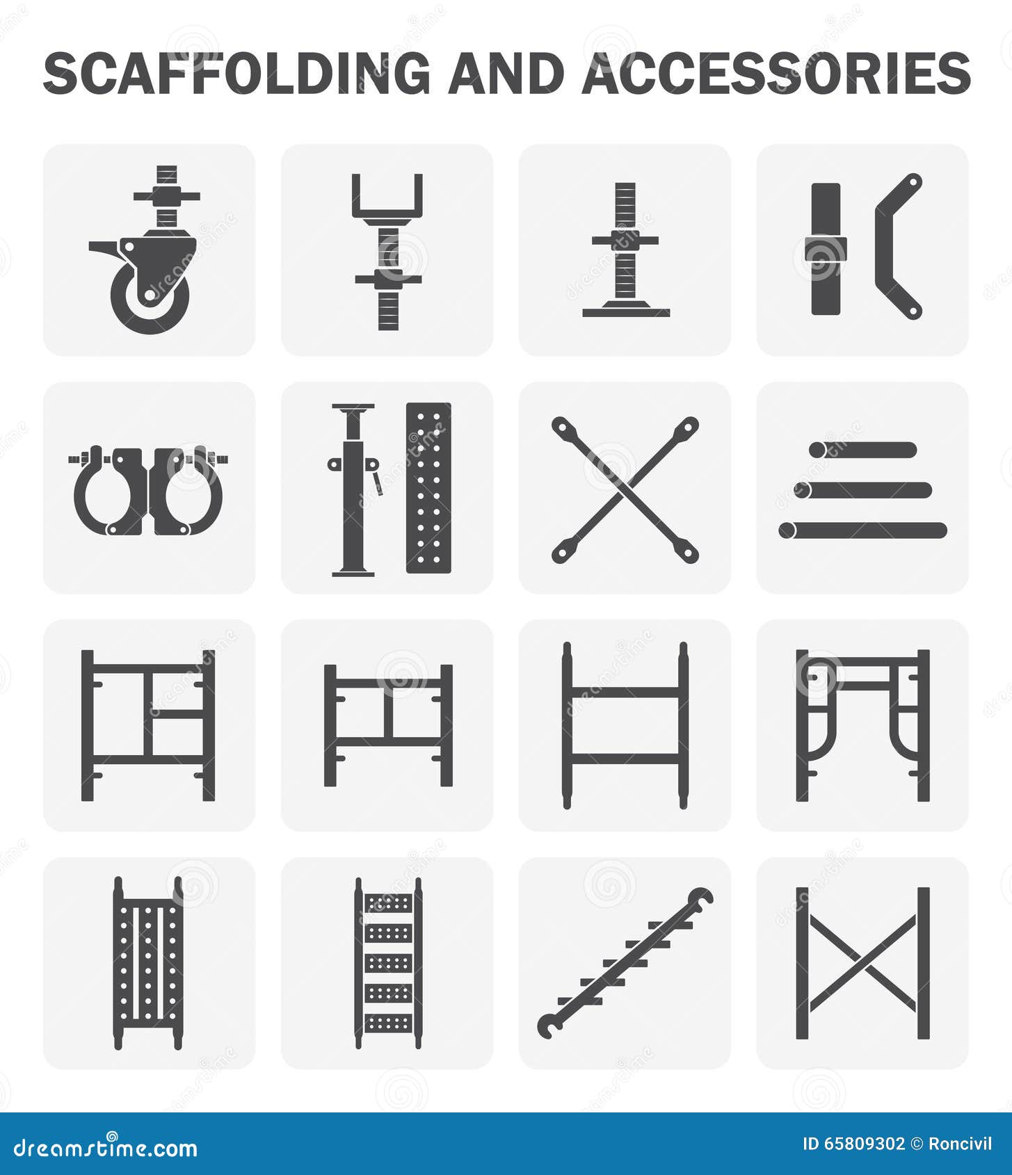 Scaffolding stock vector. Illustration of metal, construction - 65809302