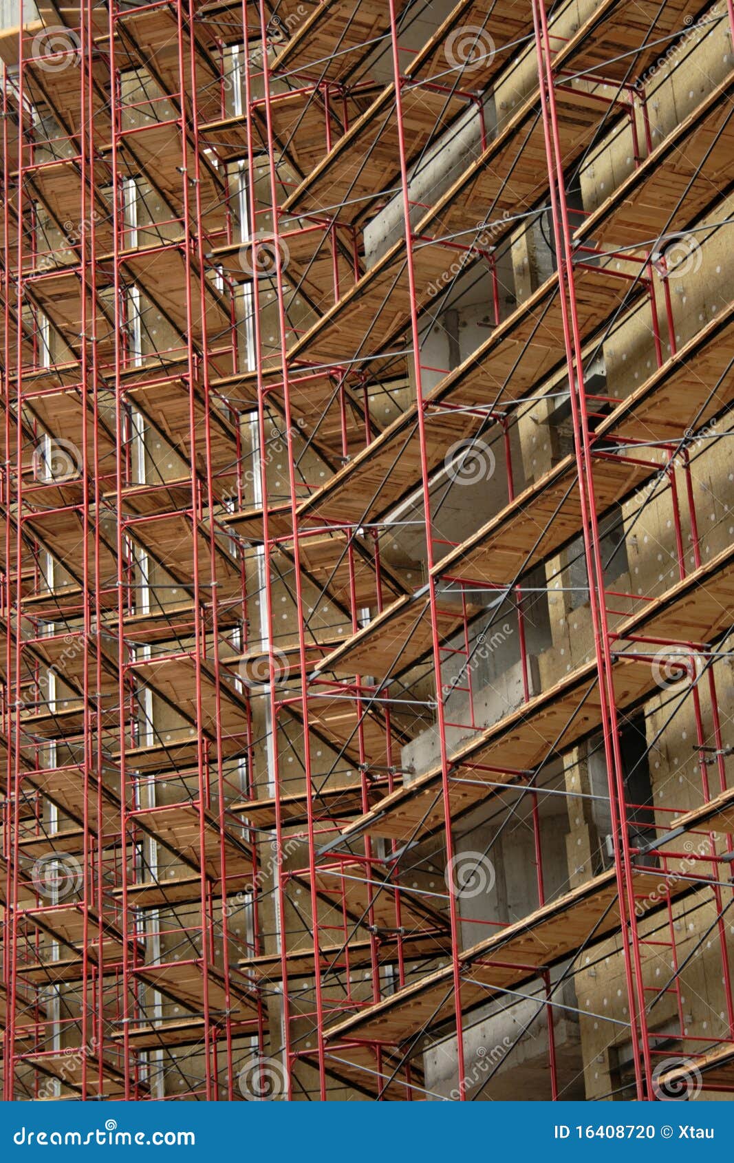Scaffolding on Apartment Building Stock Photo - Image of build, covered ...
