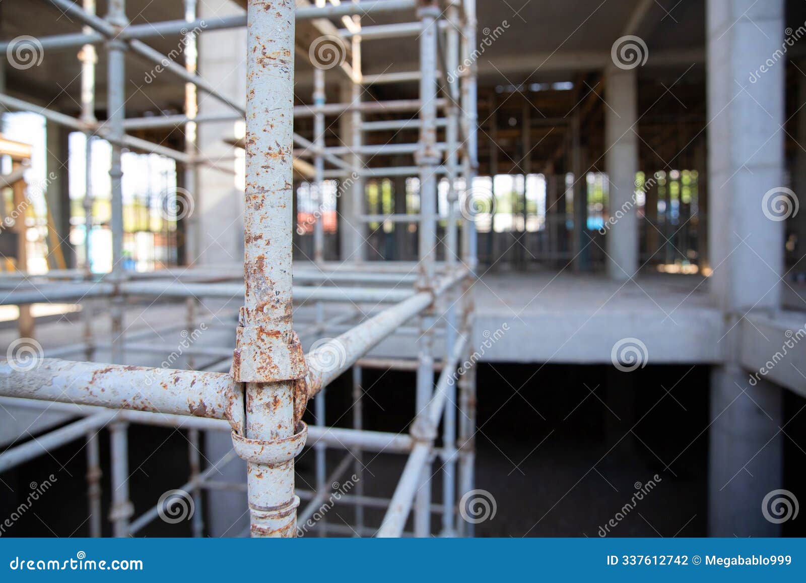 Scaffolding Assembly Erected in the Opening of a Reinforced Concrete ...