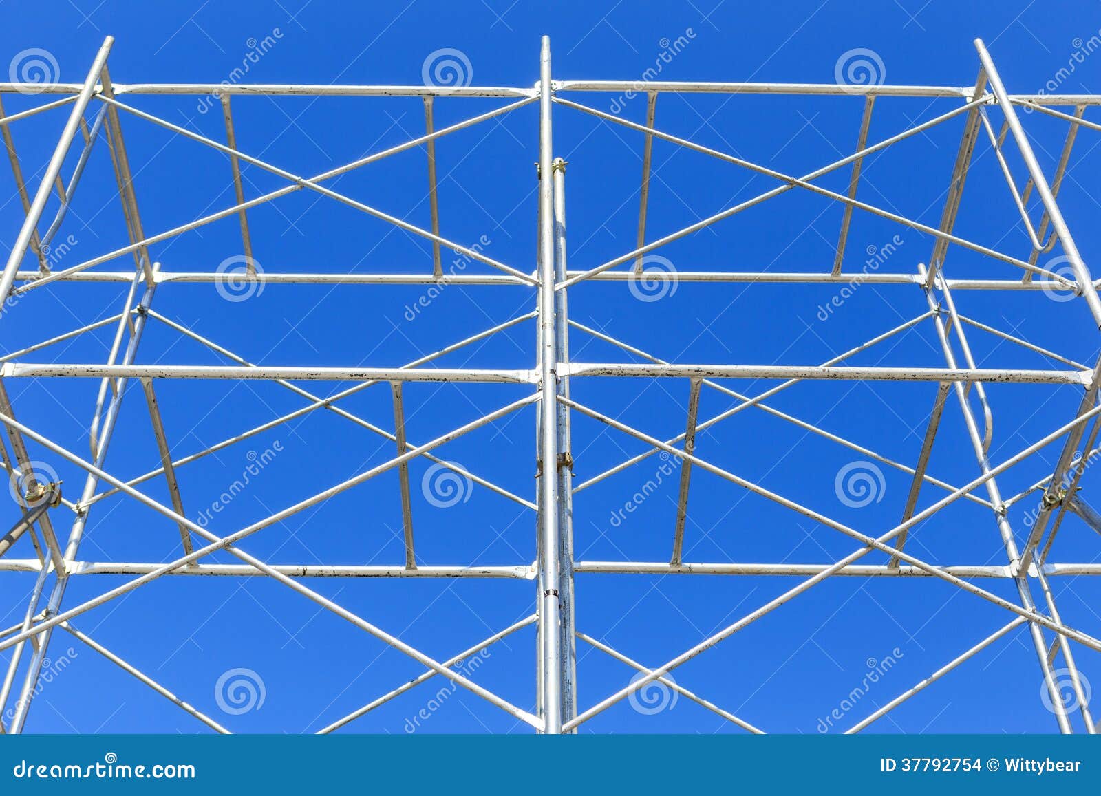 Scaffolding on blue sky stock photo. Image of workers - 37792754
