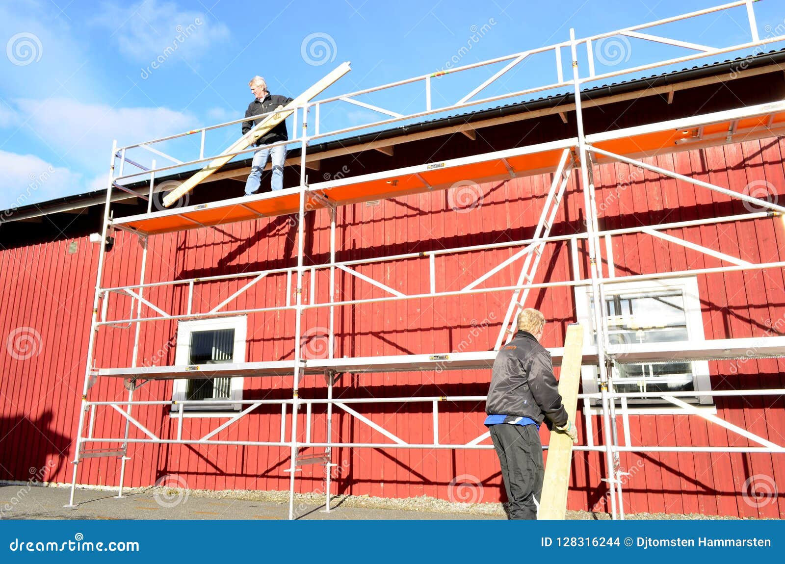 Scaffolding Builder in Action at Workplace Editorial Stock Image ...