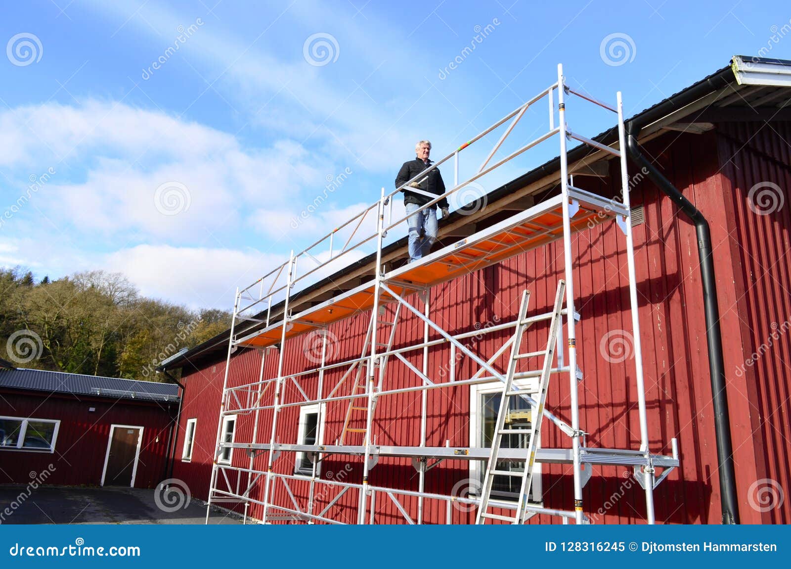 Scaffolding Builder in Action at Workplace Editorial Image - Image of ...