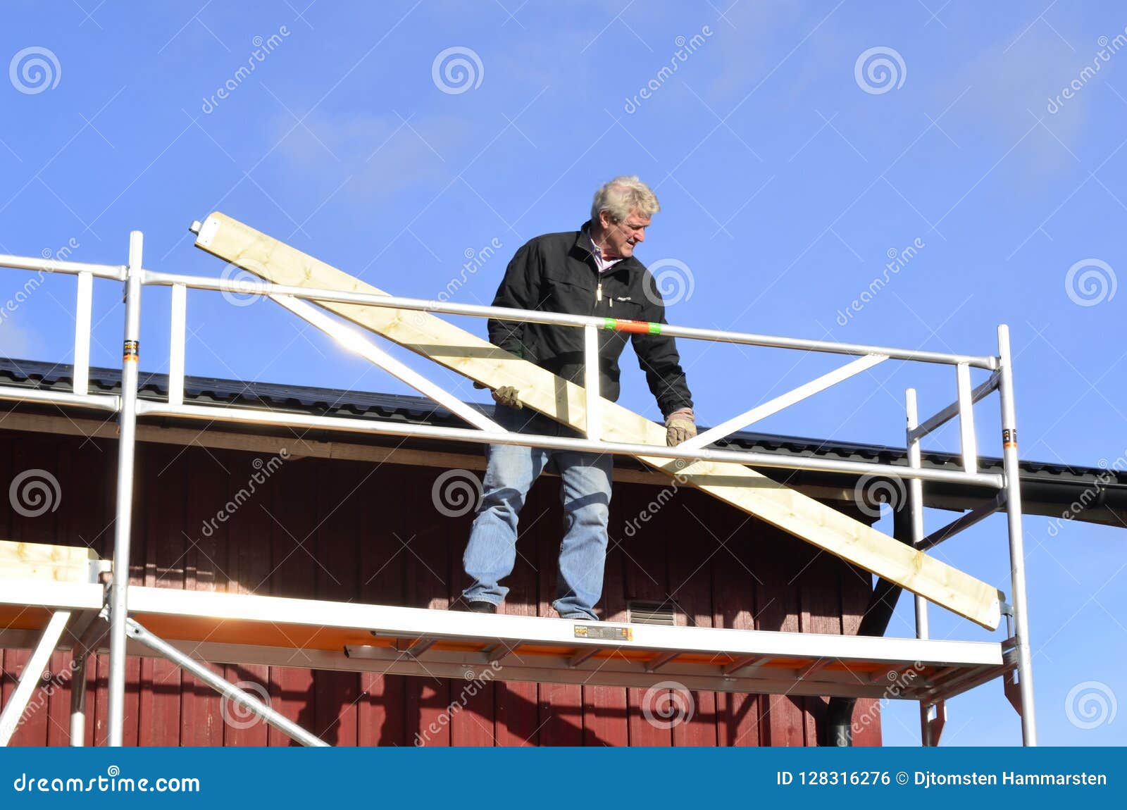 Scaffolding Builder in Action at Workplace Editorial Photo - Image of ...