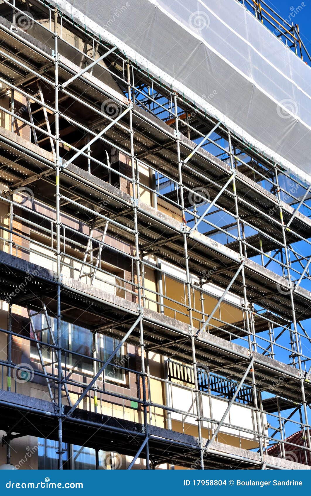 Scaffolding on building stock photo. Image of subdivision - 17958804