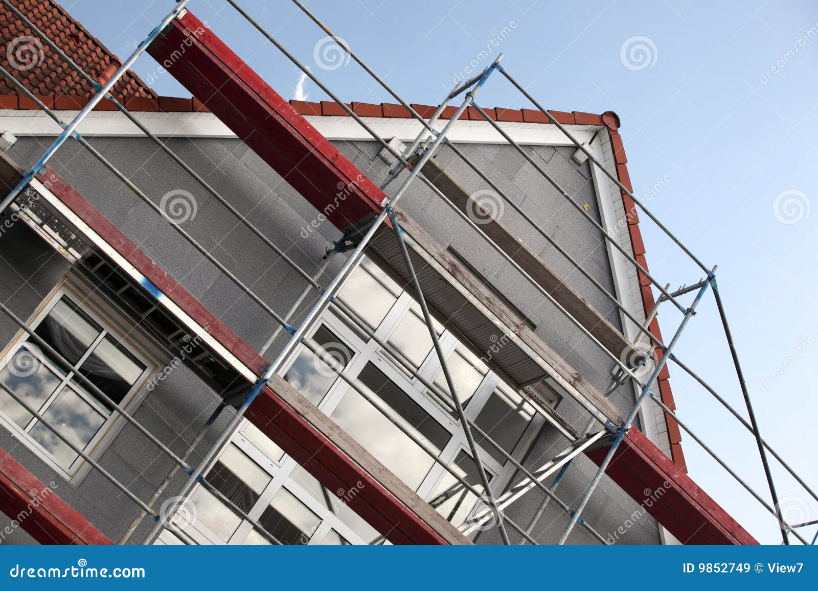 Scaffolding on building stock image. Image of real, industry - 9852749
