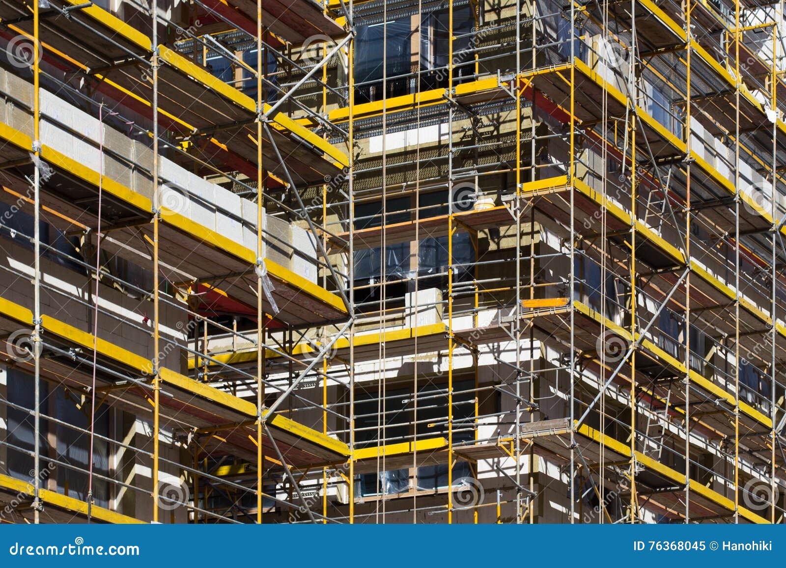 Scaffolding on Building , Building Facade with Scaffolds Stock Image ...