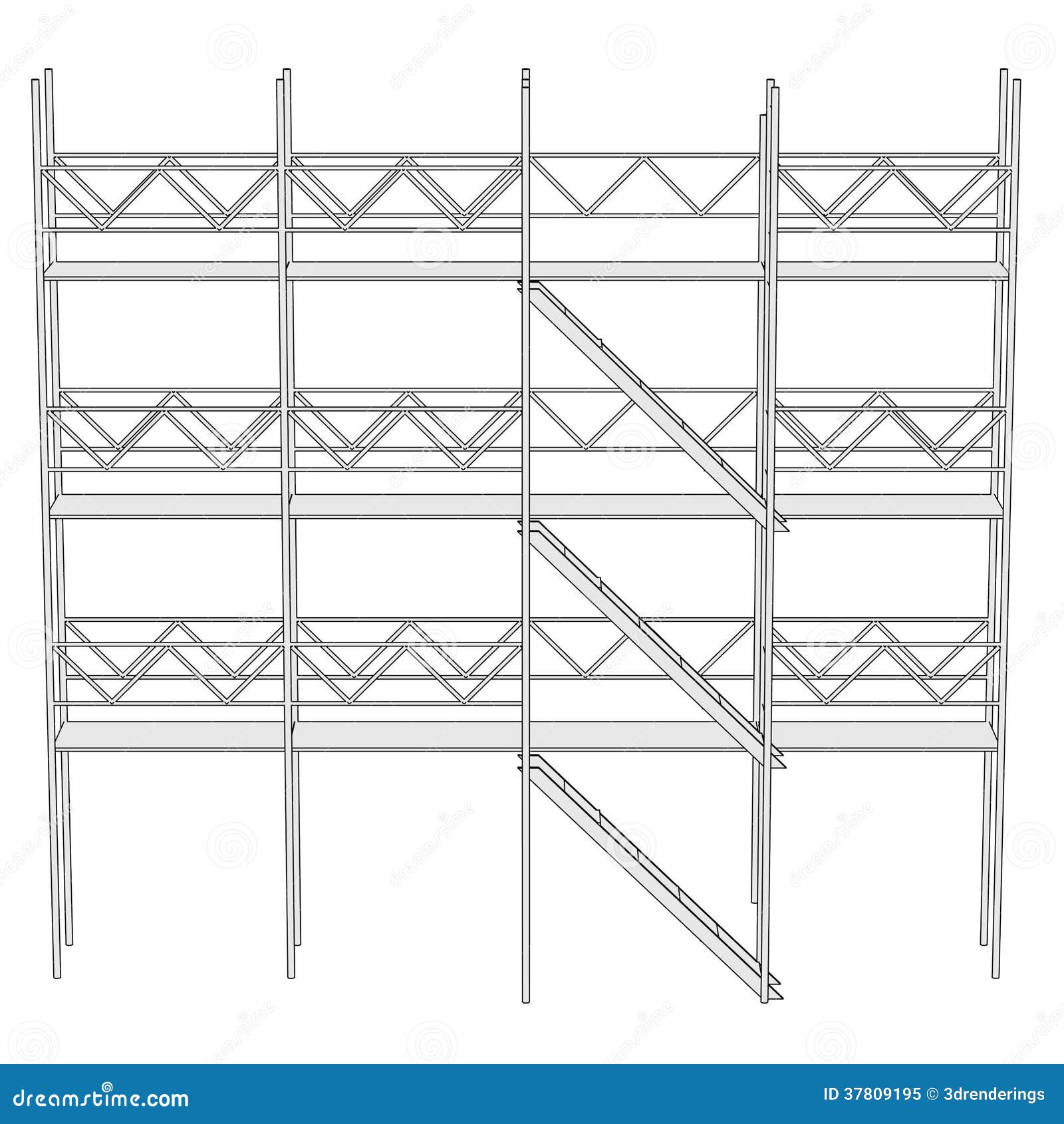 Scaffolding for building stock illustration. Illustration of site ...