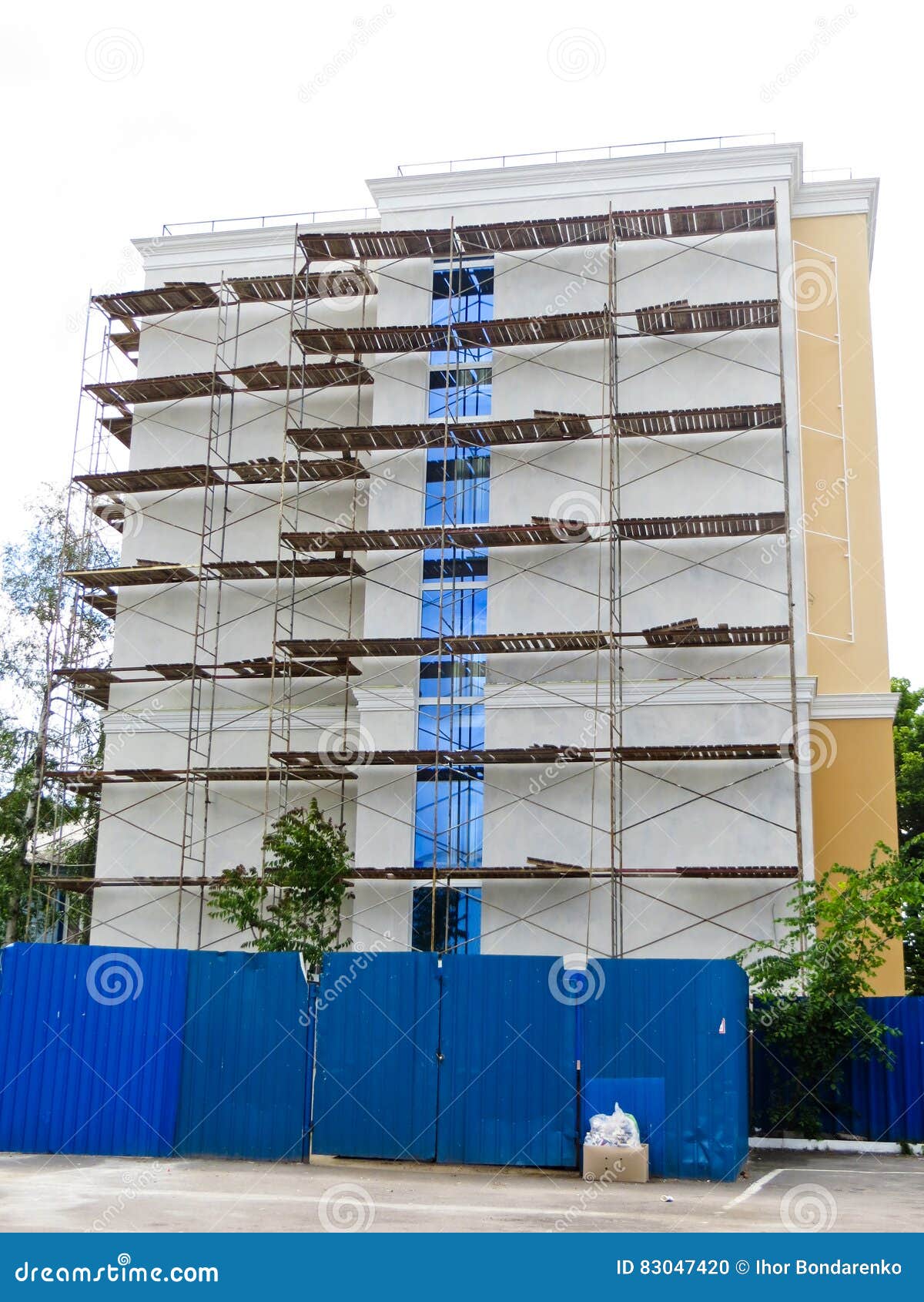 Scaffolding at a building stock photo. Image of construction - 83047420