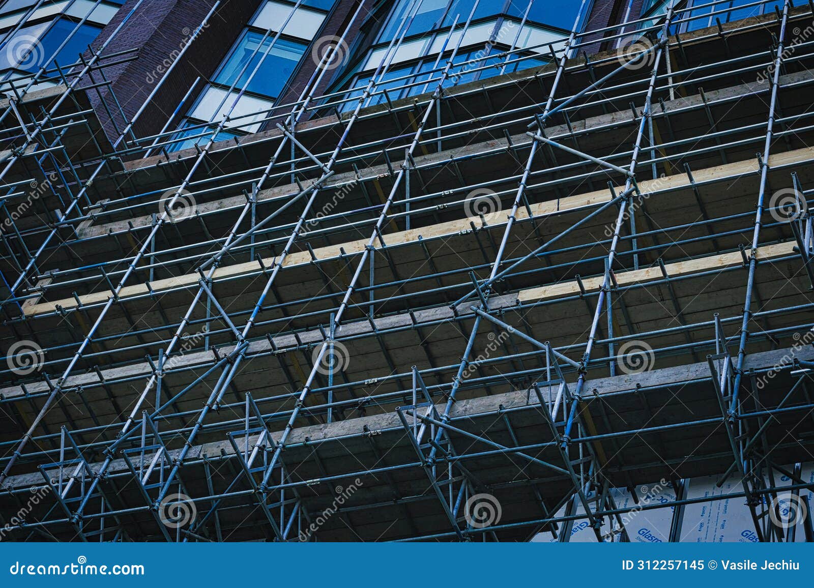 Scaffolding on a Building Facade, Construction and Renovation Concept ...