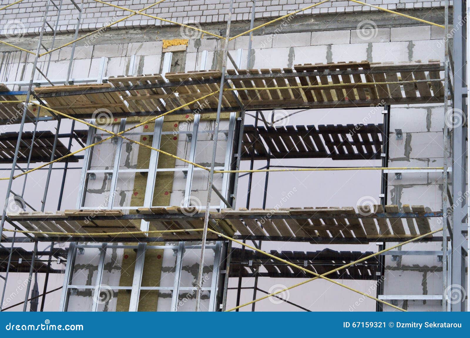 Scaffolding on Building a Multi-storey Office Building Stock Image ...