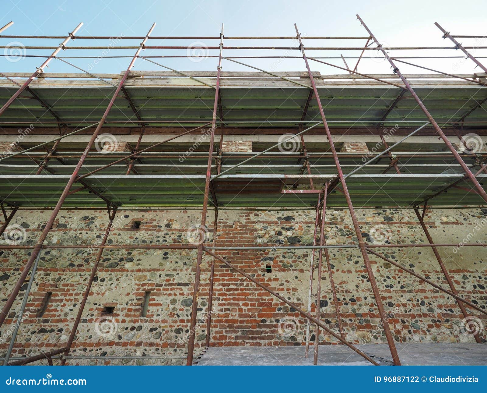 Scaffolding for building stock photo. Image of temporary - 96887122