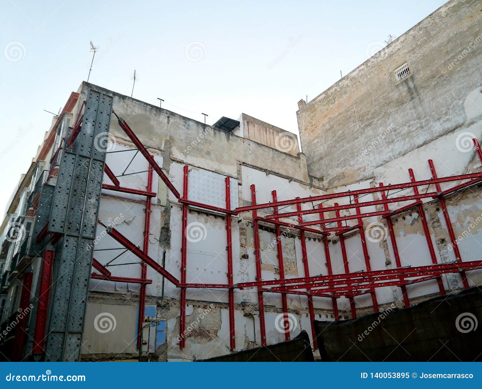 Scaffolding in building stock image. Image of rise, blue - 140053895